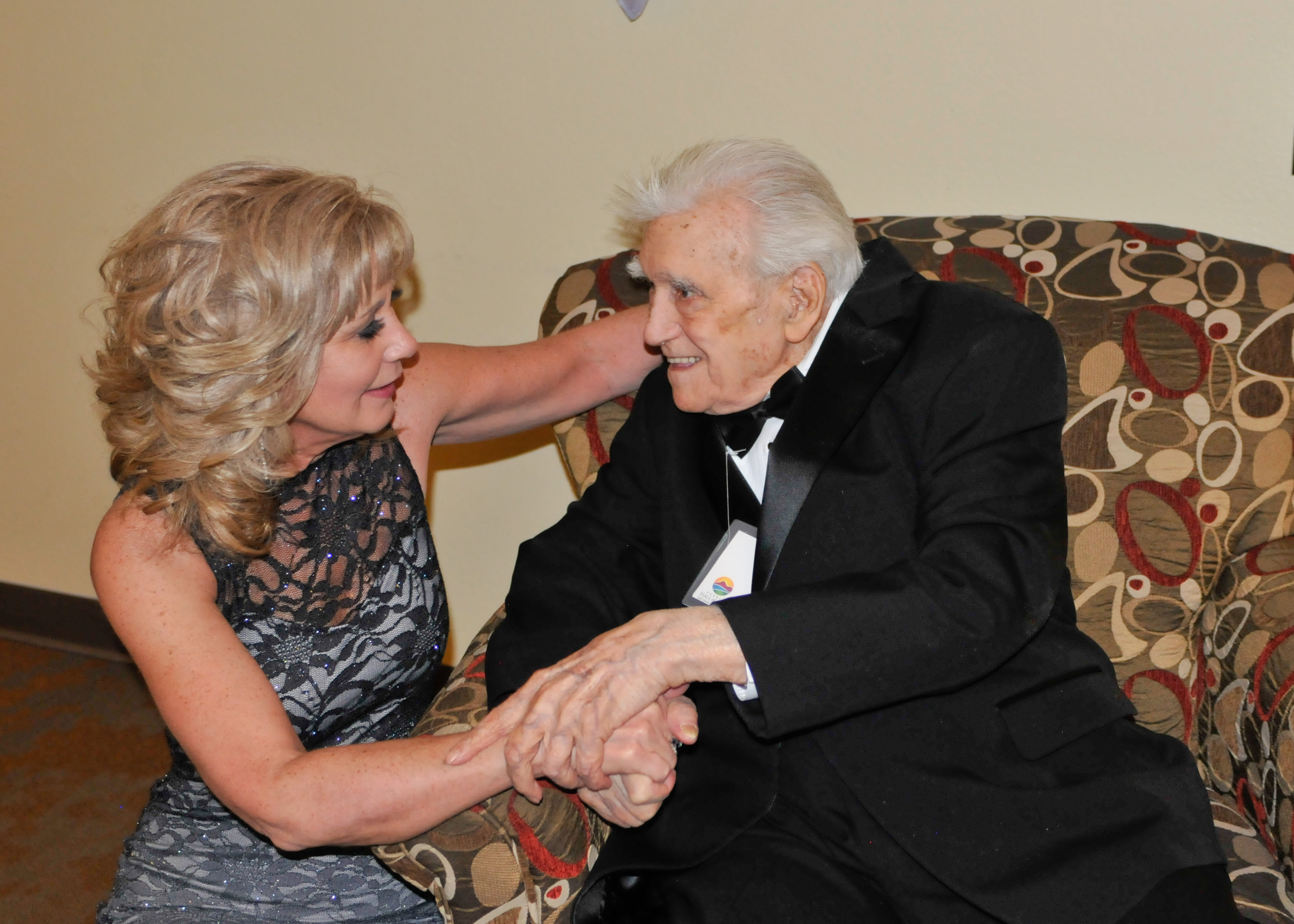 Patty Erjavec congratulates Sollie Raso