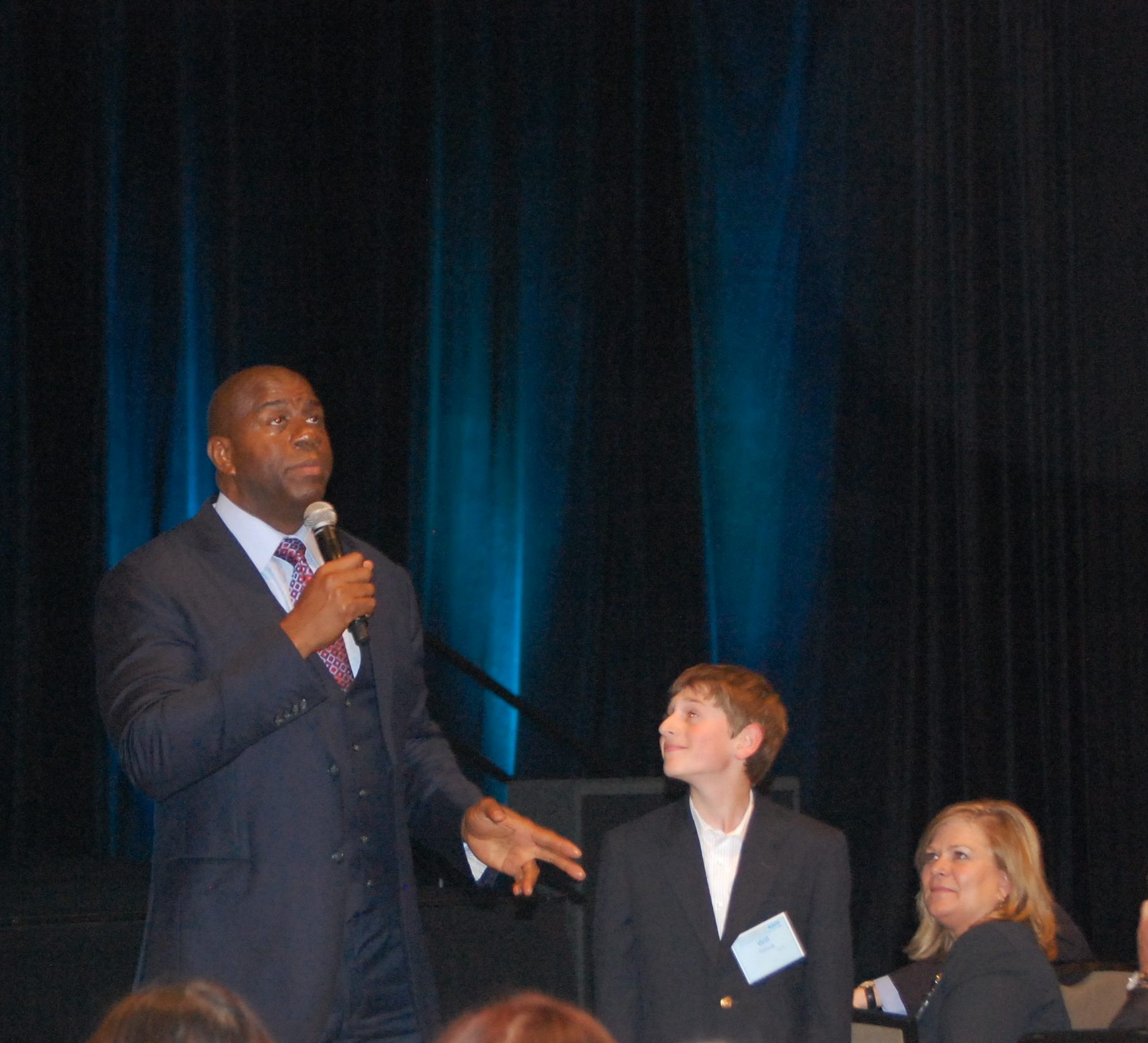 Magic Johnson talks with Will Pollock