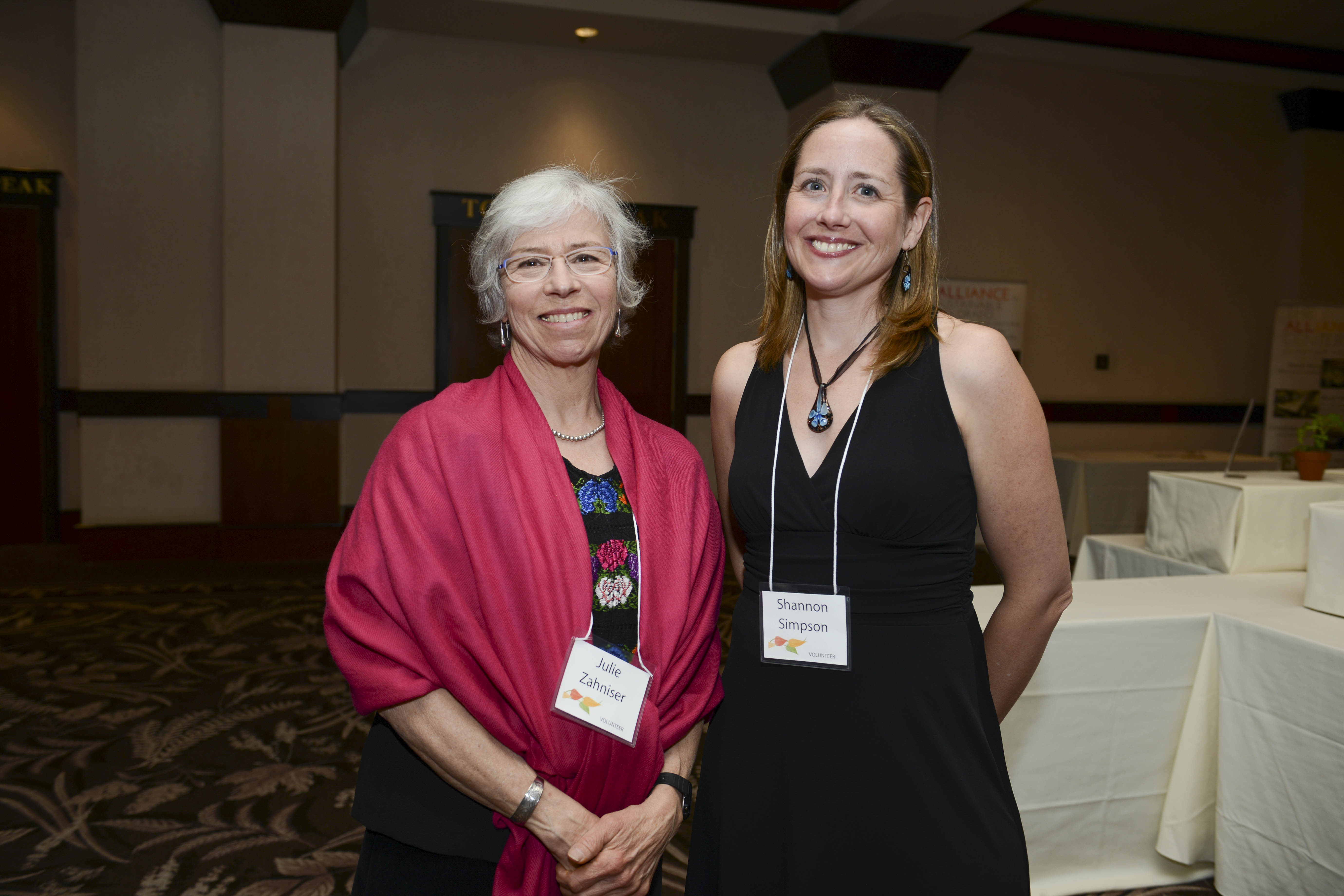 Julie Zahniser, left, with Shannon Simpson