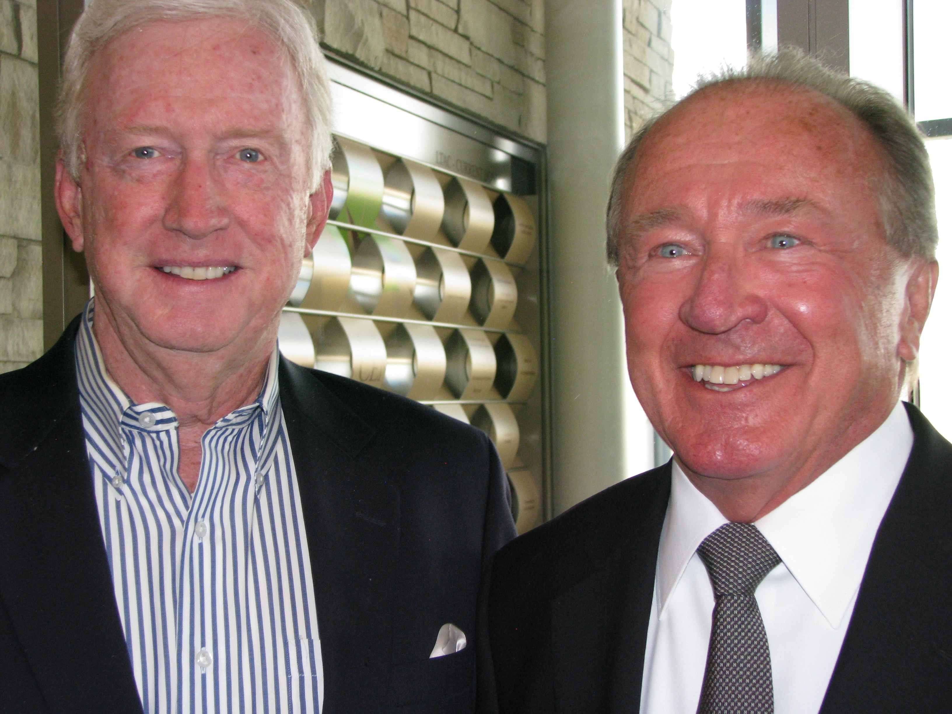 James Huffman, left, takes time for a photo with Rogers Hemphill