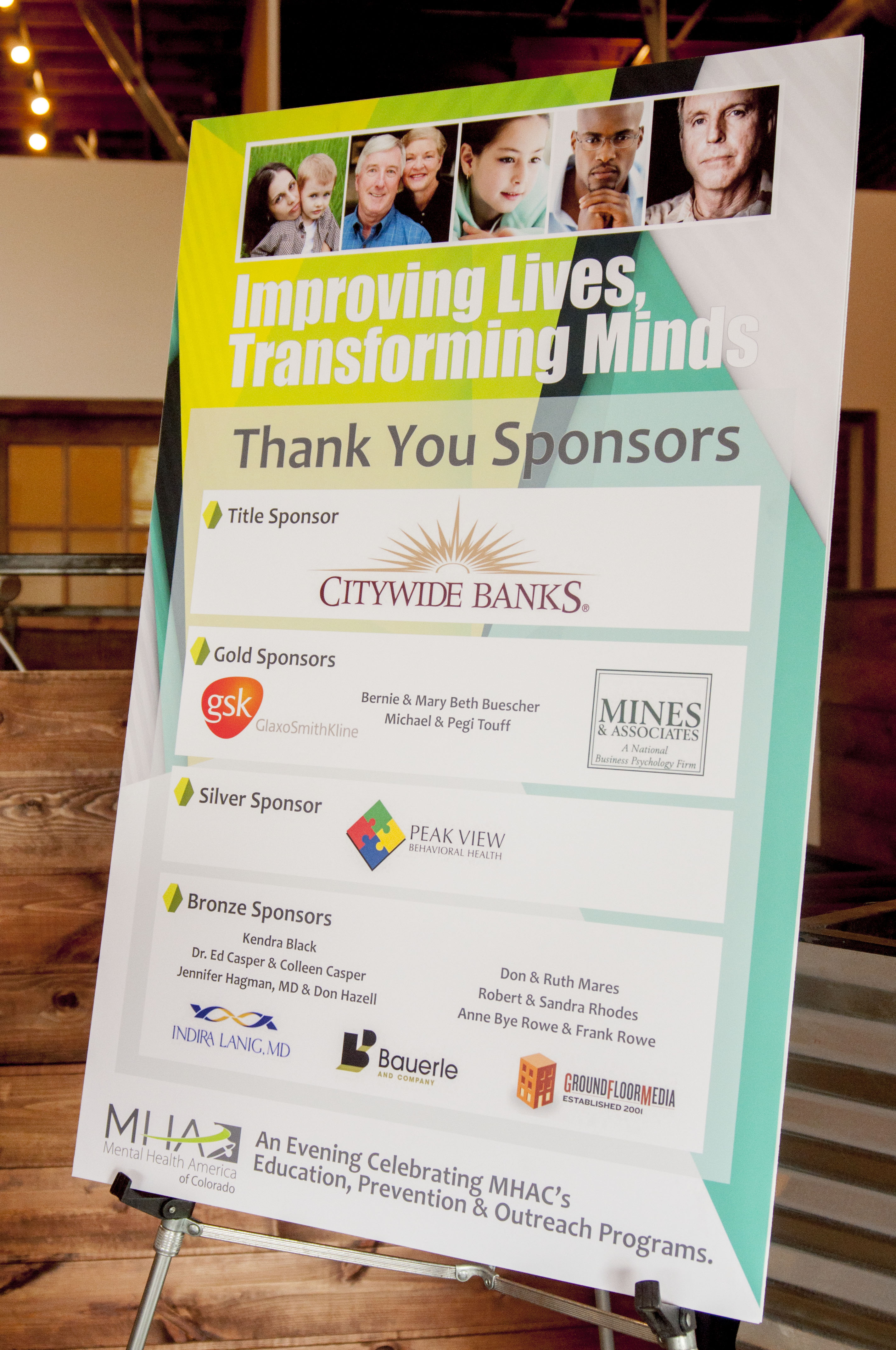 A diverse group of sponsors support mental healthy education and programs