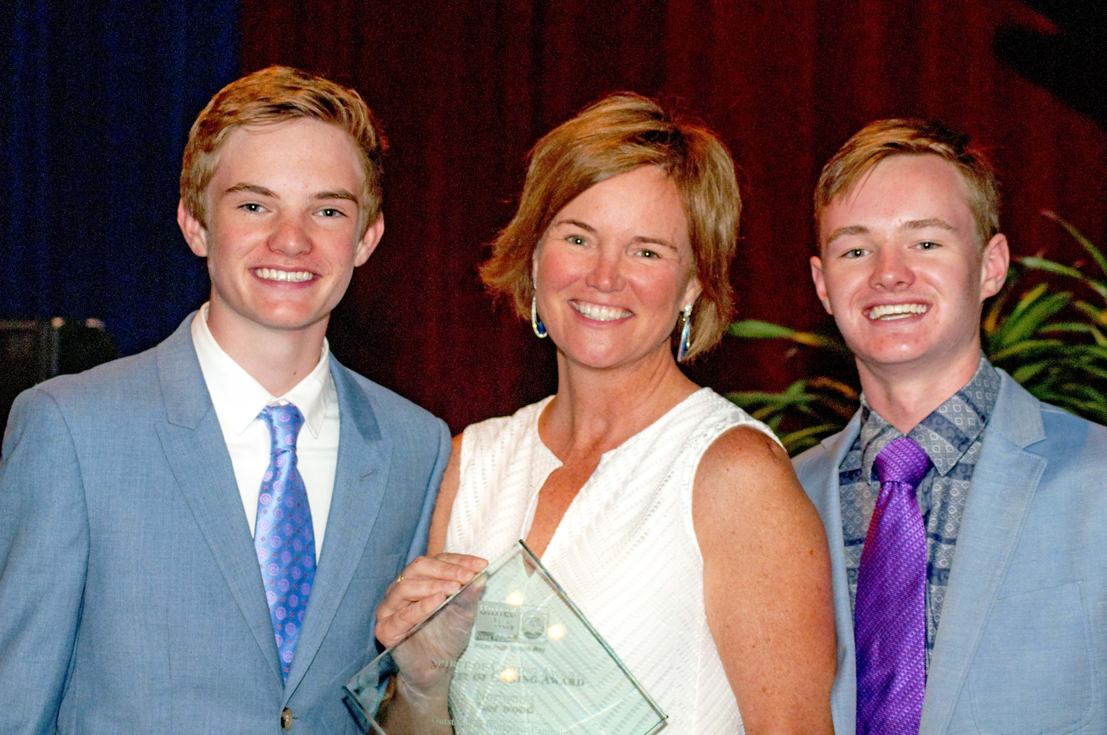 Award Winner Sharon Jenkins with sons, Nolan and Nic