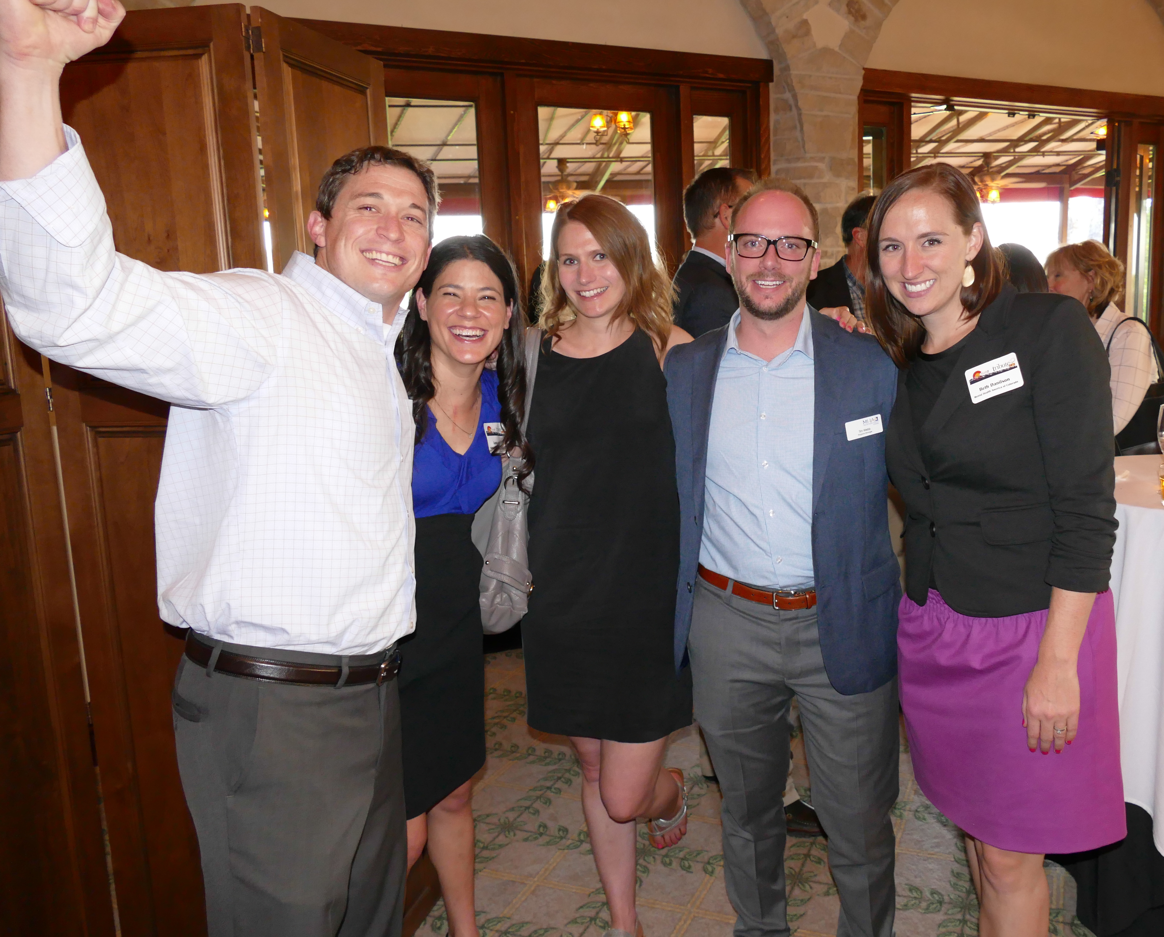 Jimmy and Jamie Gulick, left, Kristine Maday, Tim Webb and Beth Danilson