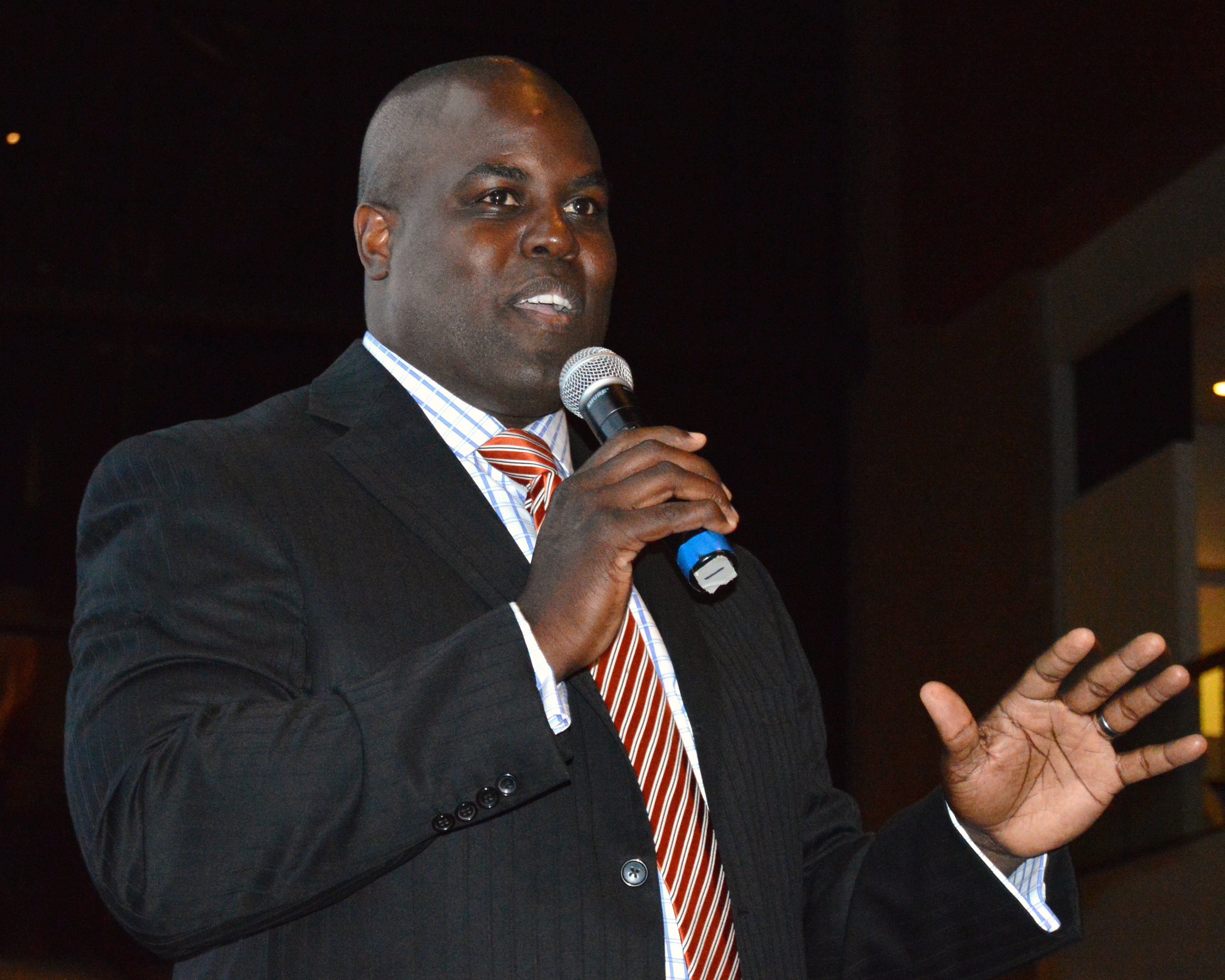 Former Denver Bronco and event emcee Reggie Rivers also served as ...