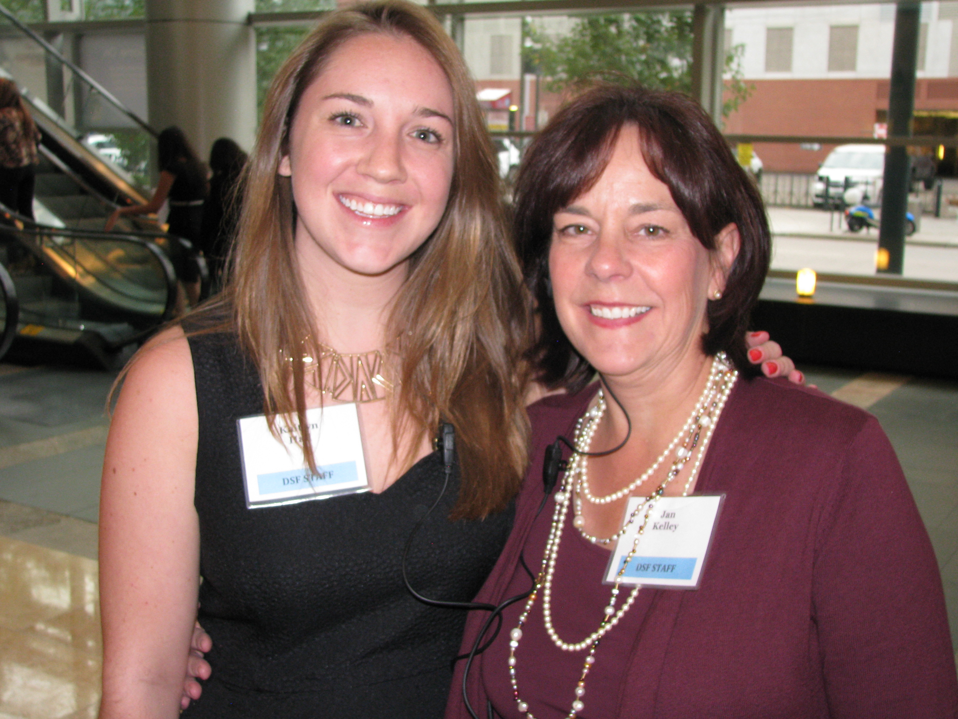Bright smiles from Kaitlyn Hall, left, and Jan Kelley
