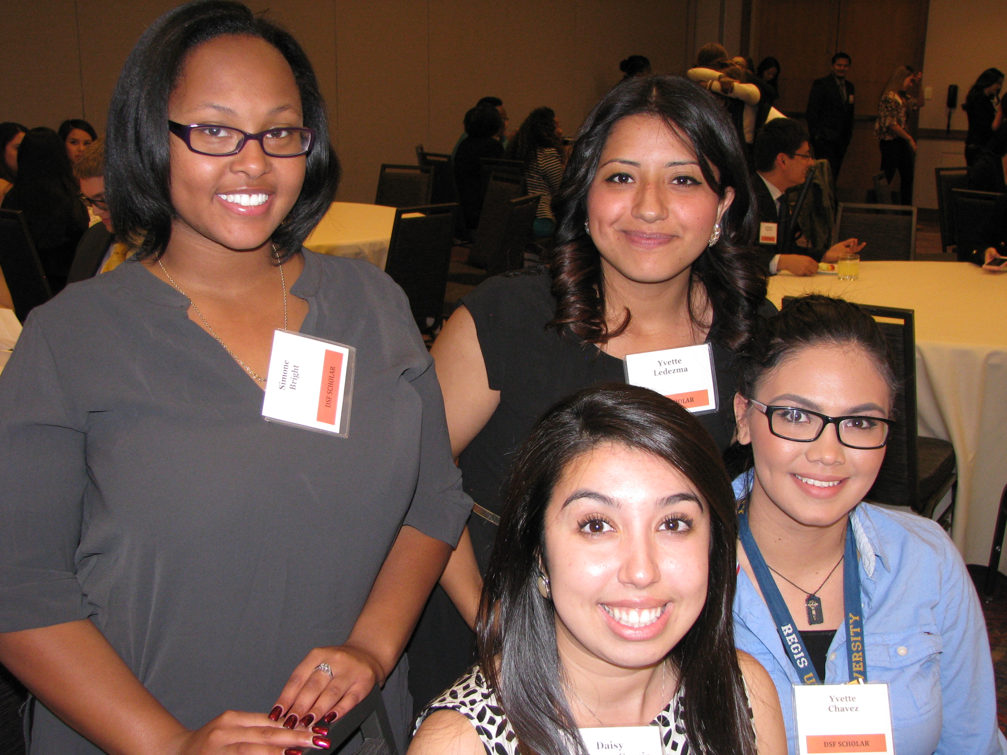 Simone Bright, left, smiles with Yvette Ledezma, Daisy Villicana-Garcia ...