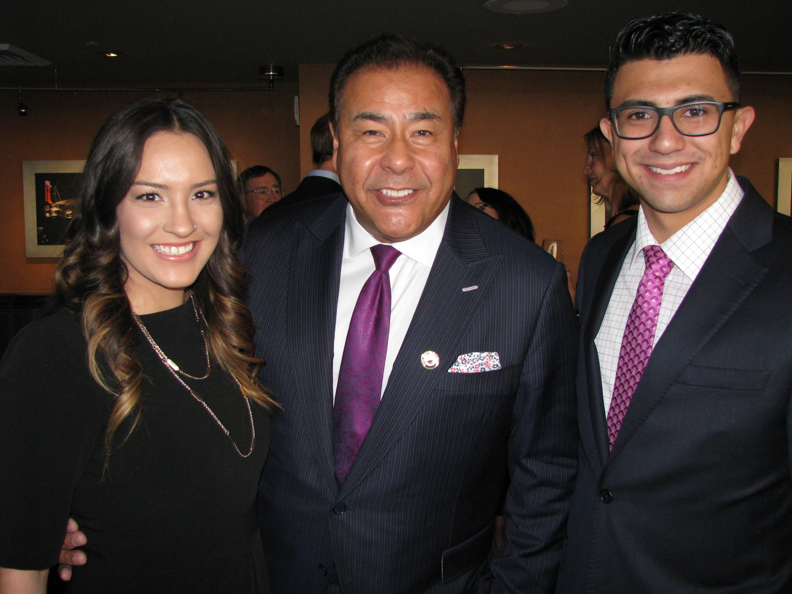 Dymond Ruybal, left, with John Quiñones and Evan Romero