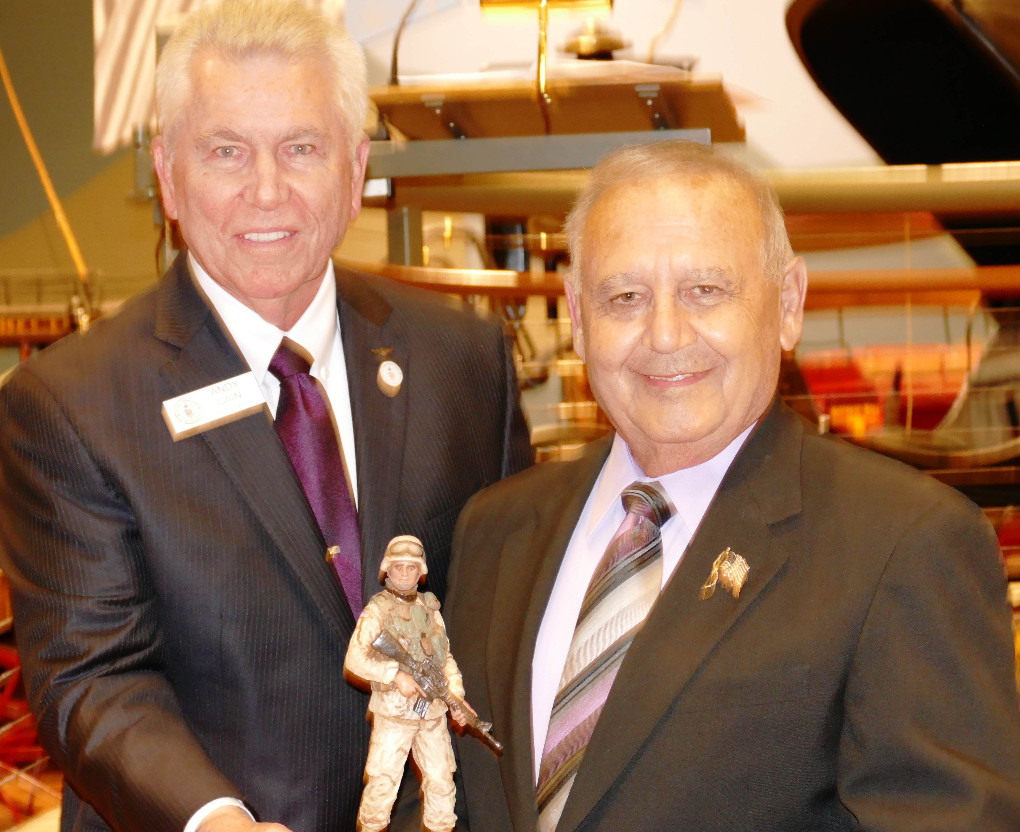 Andy Cain, left, with Jay Cimino, recipient of the Joe Henjum Hero Award
