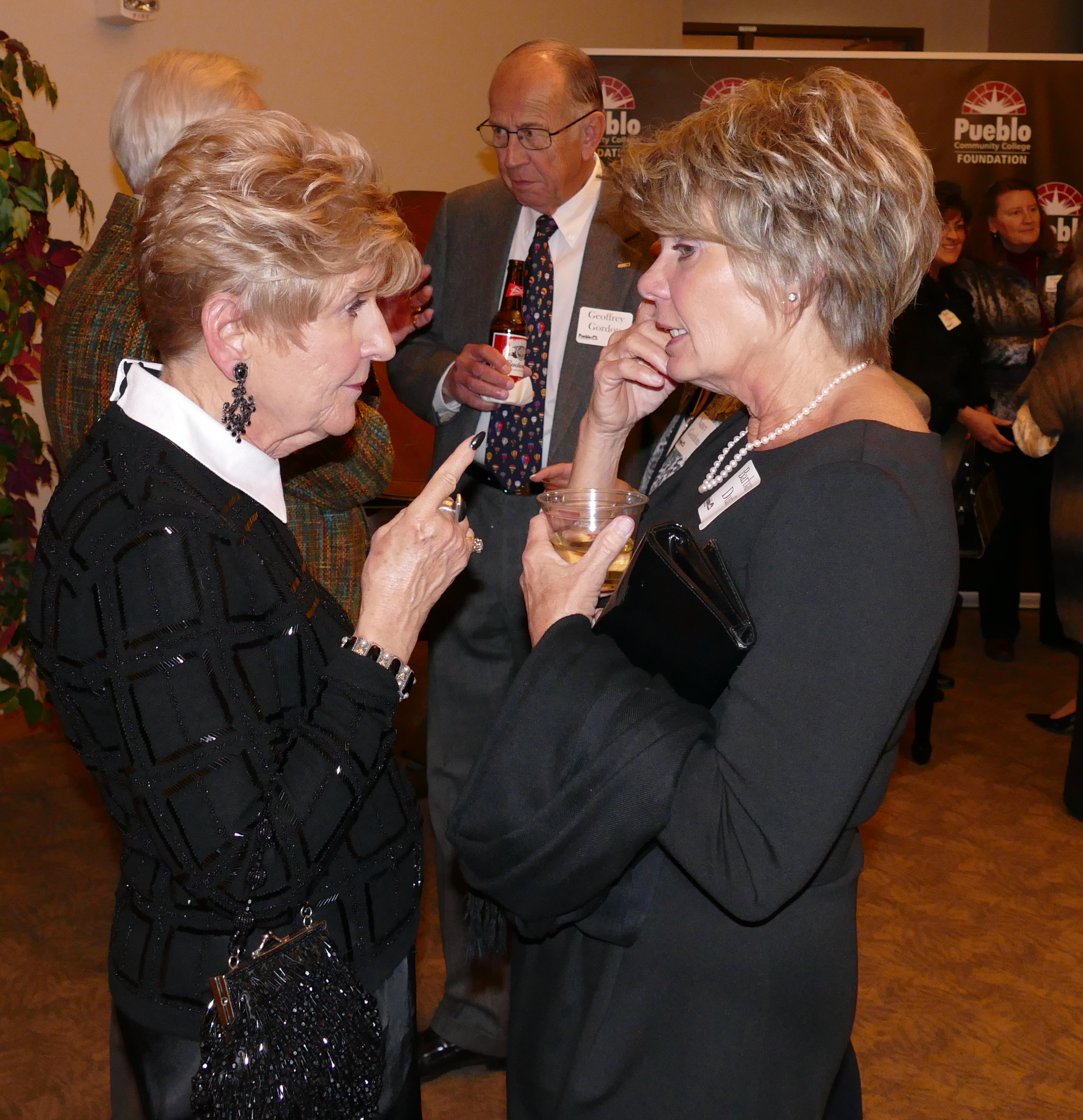 Sandy Stein makes a point to Barbara Duff (board member)