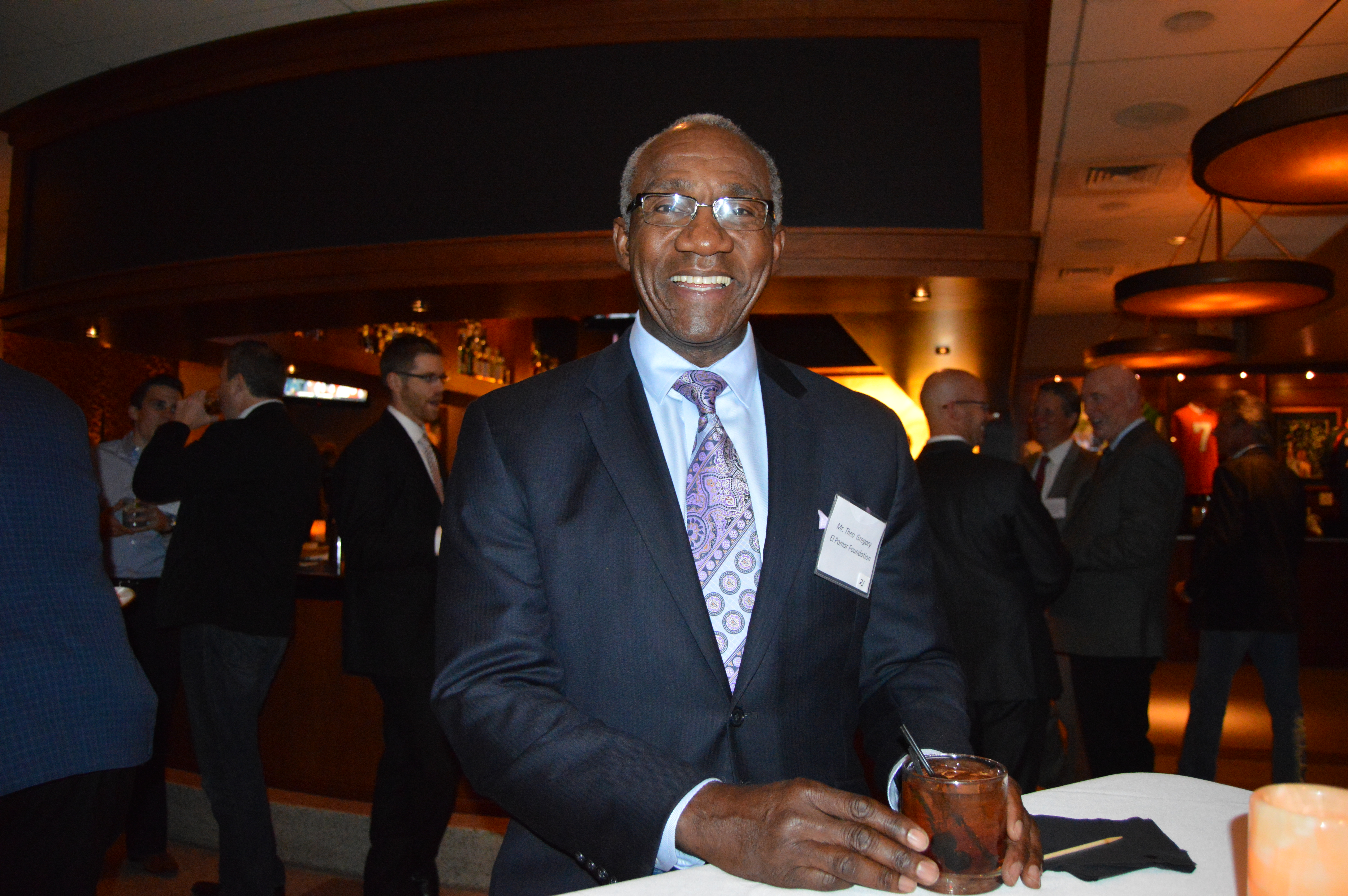 Theo Gregory at the cocktail reception