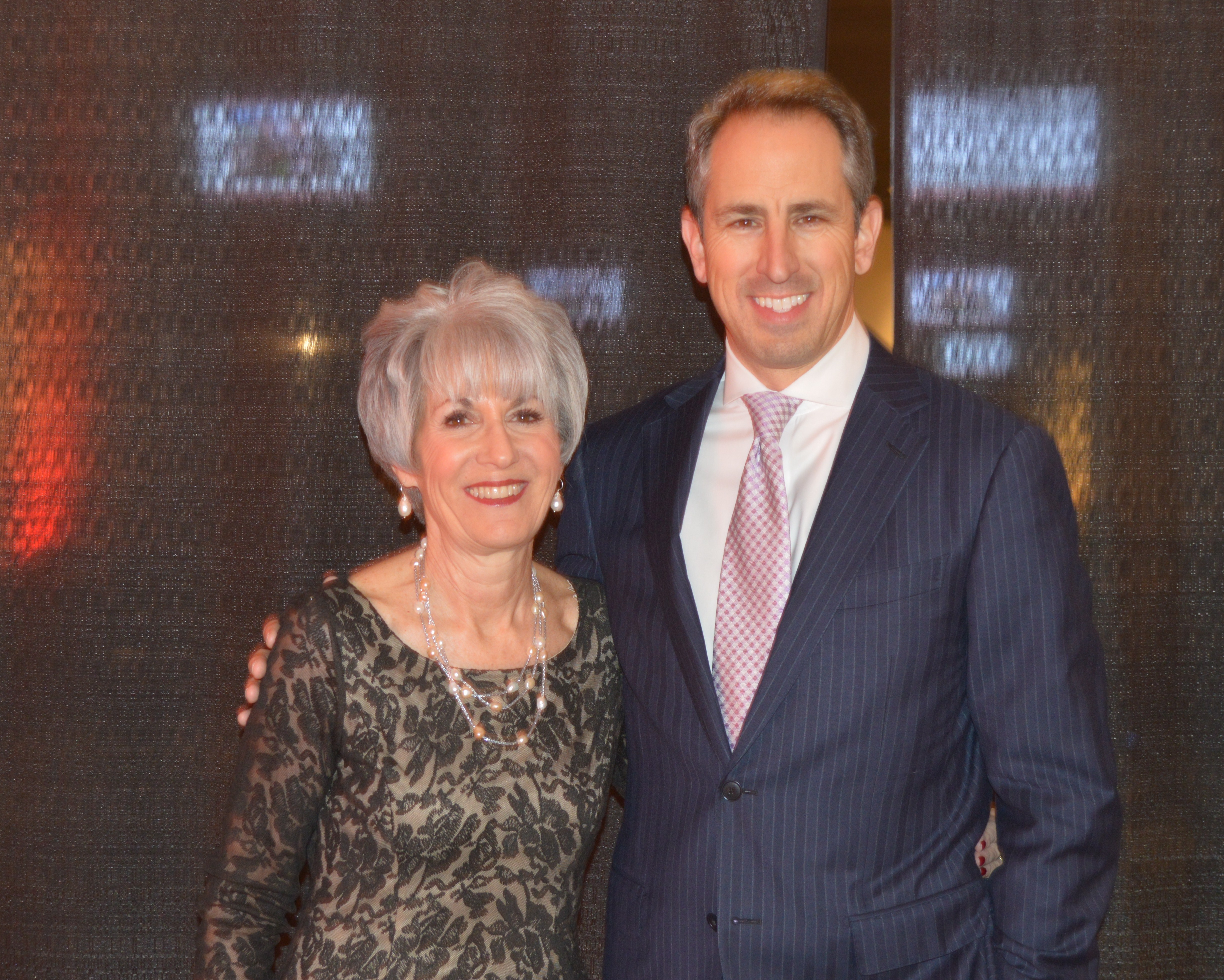 Board chair Jane E. Rosenbaum with honoree Adam Agron