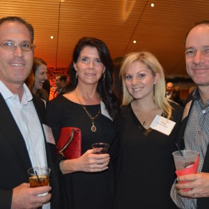 Board chair Jane E. Rosenbaum (left), with award recipients Adam Agron ...