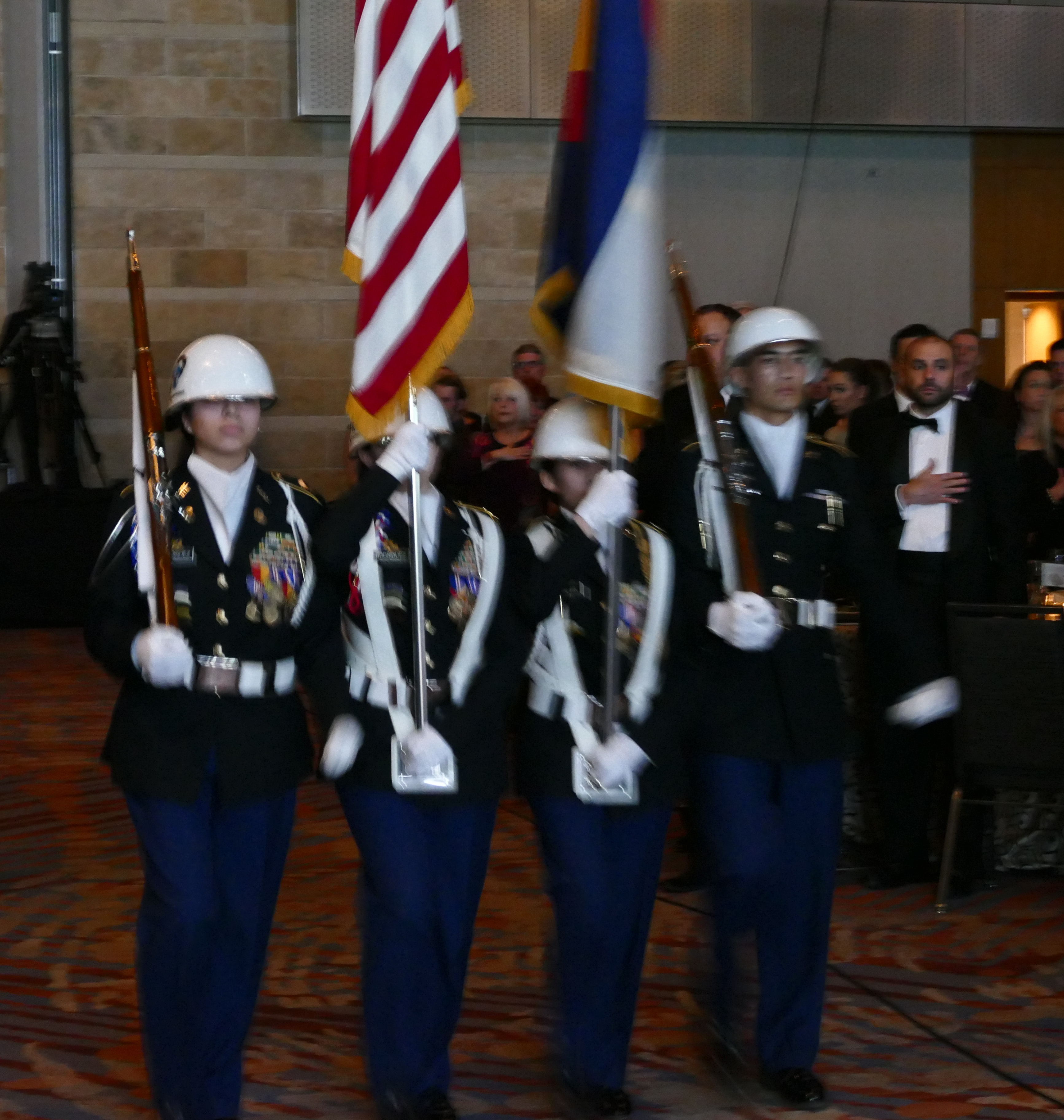 The Abraham Lincoln Jr ROTC presented the colors