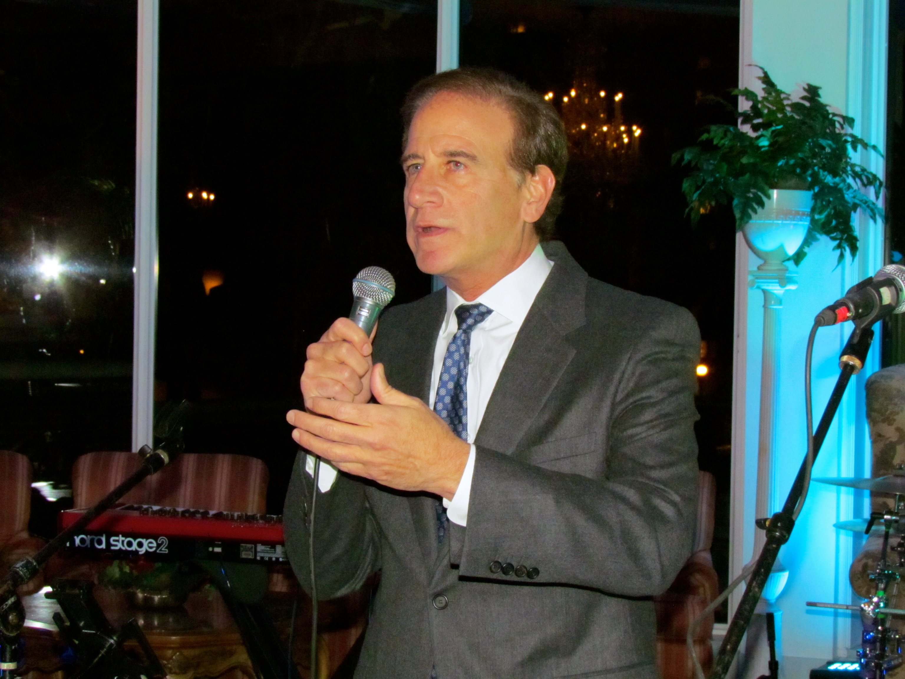 Dr. Michael Salem talking to guests