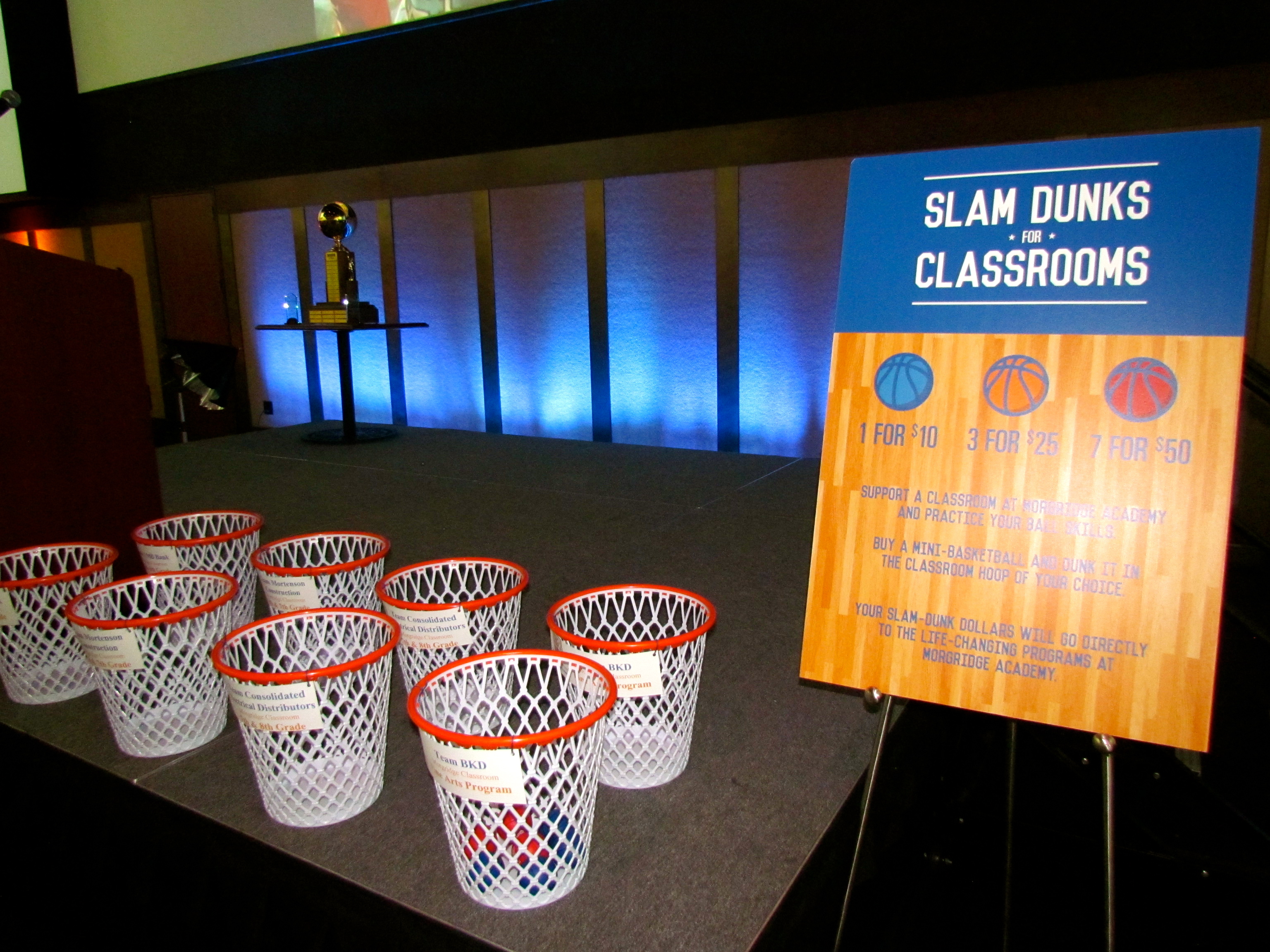 Slam dunks for classrooms supporting a classroom at Morgridge Academy