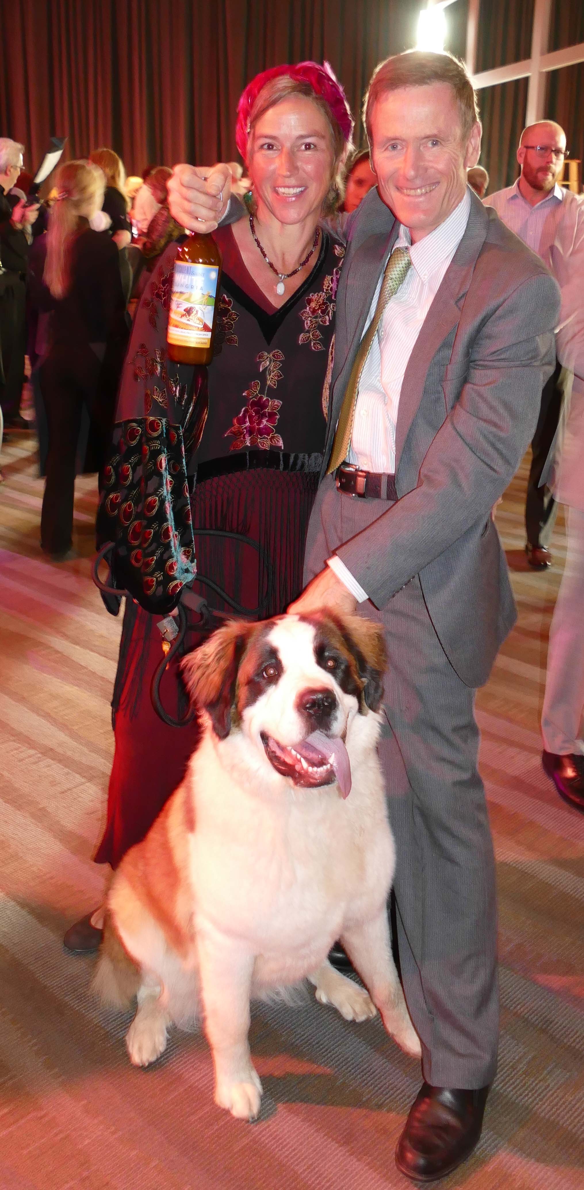 Carolee Corey and Michael Hasler of Decadent Saint Winery with Chloe