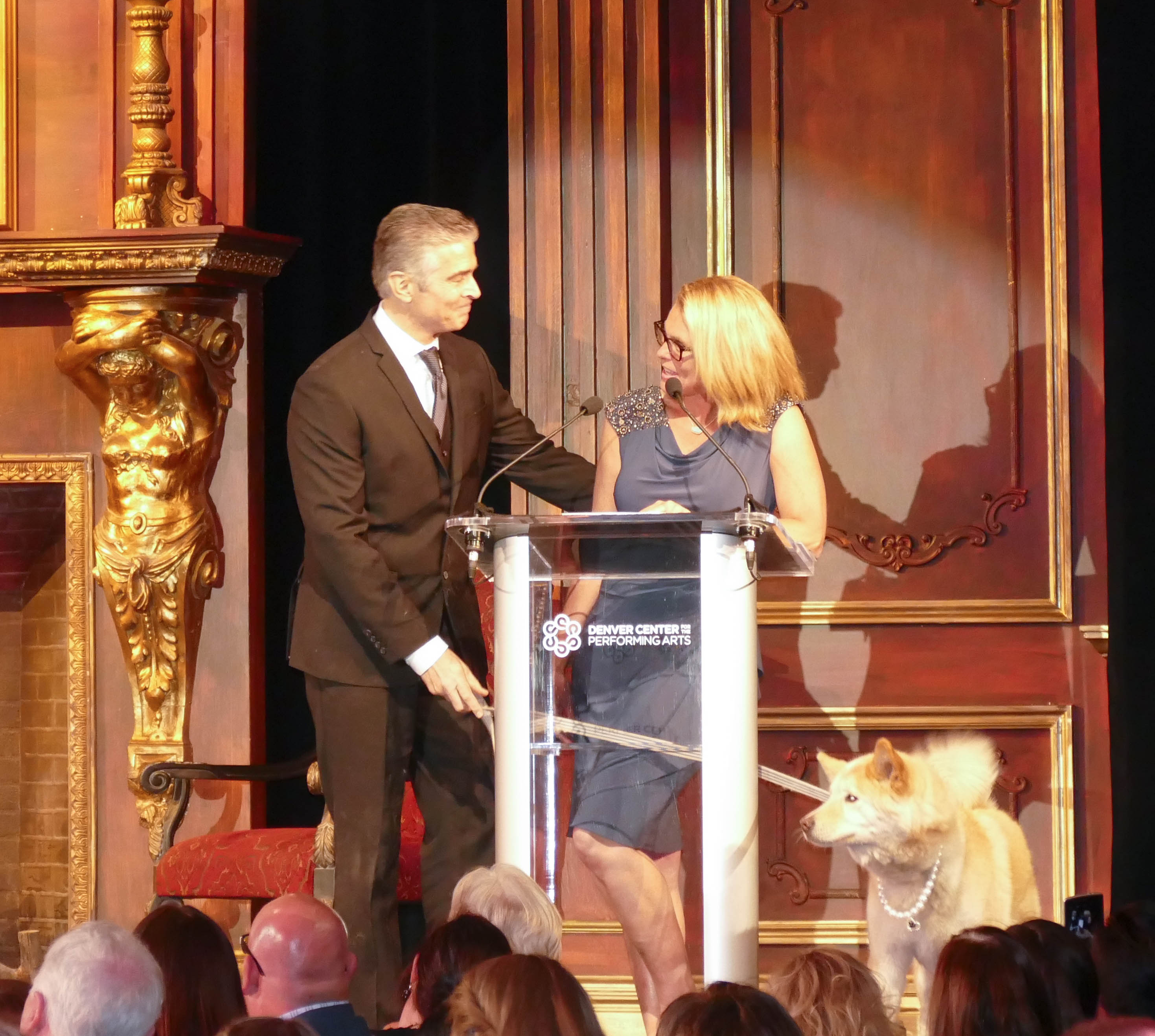 Alan Gionet of CBS4 greets Kim Alexis