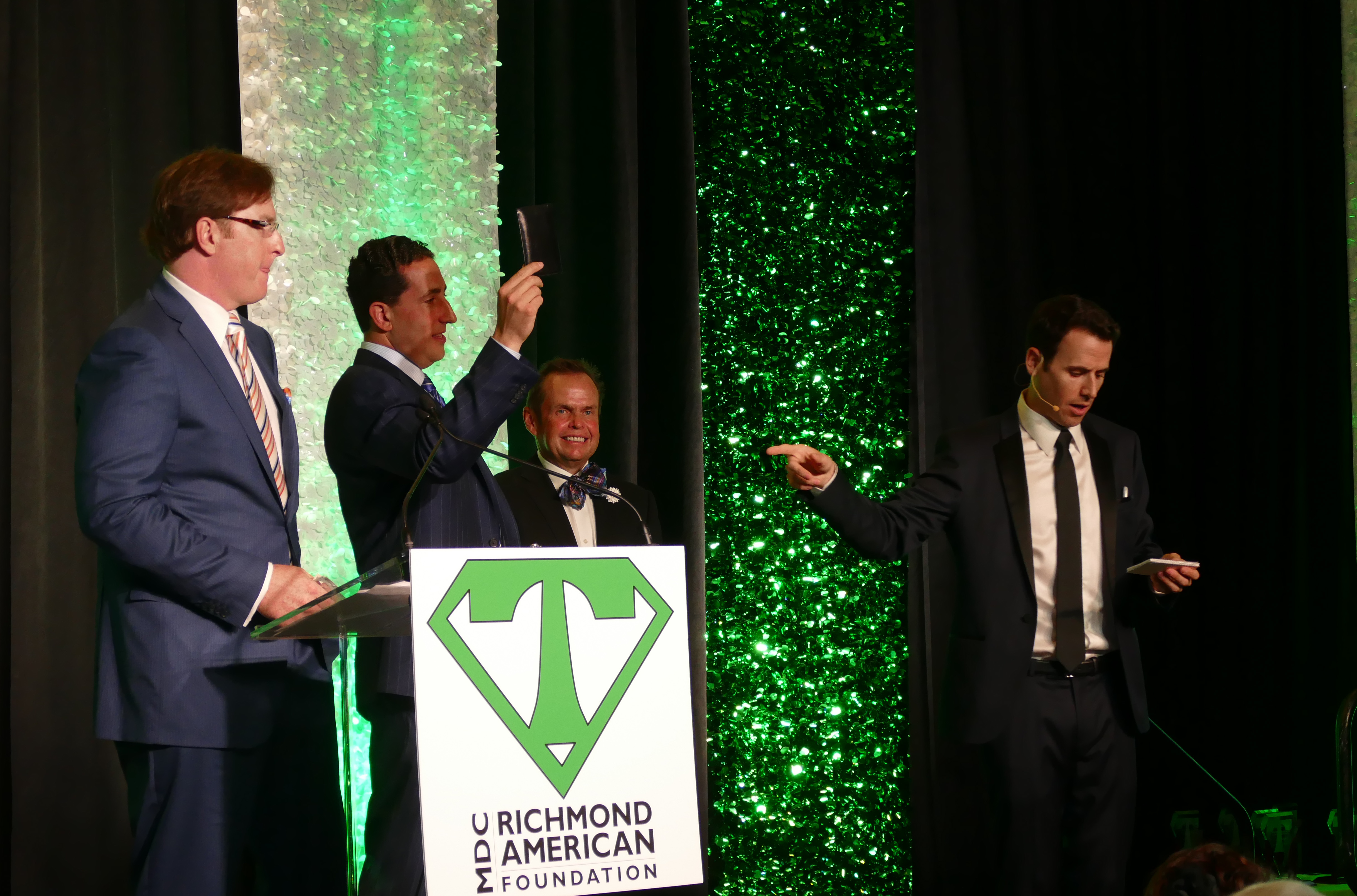 Bo Brownstein, left, Brad Farber, Pat Hamill and Oz Pearlman on stage ...