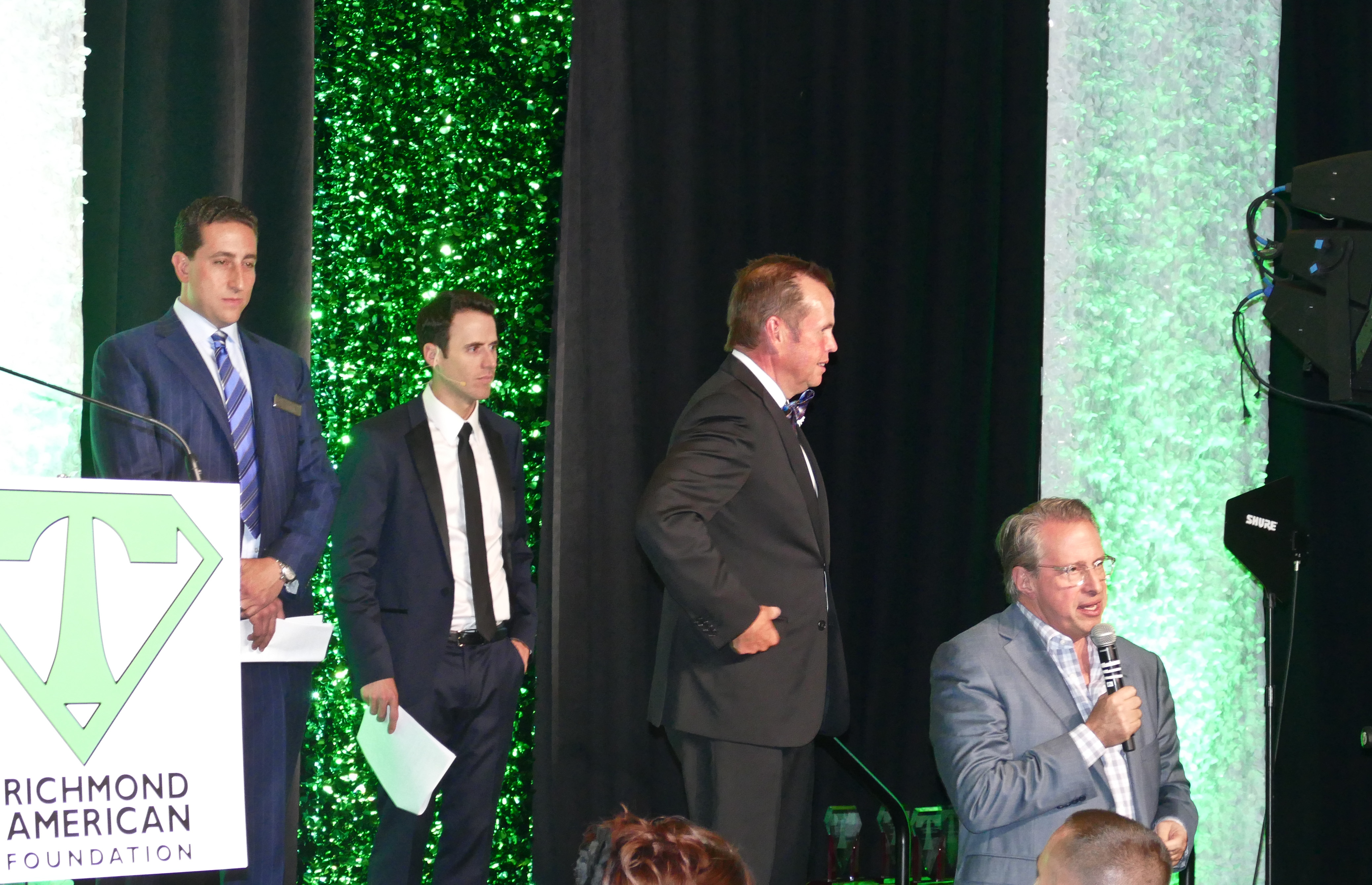 Brad Farber, Oz Pearlman and Pat Hamill on stage as Michael Pollak ...