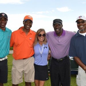 Development VP Teri Smith is one lucky girl, with Bronco greats (l to r ...