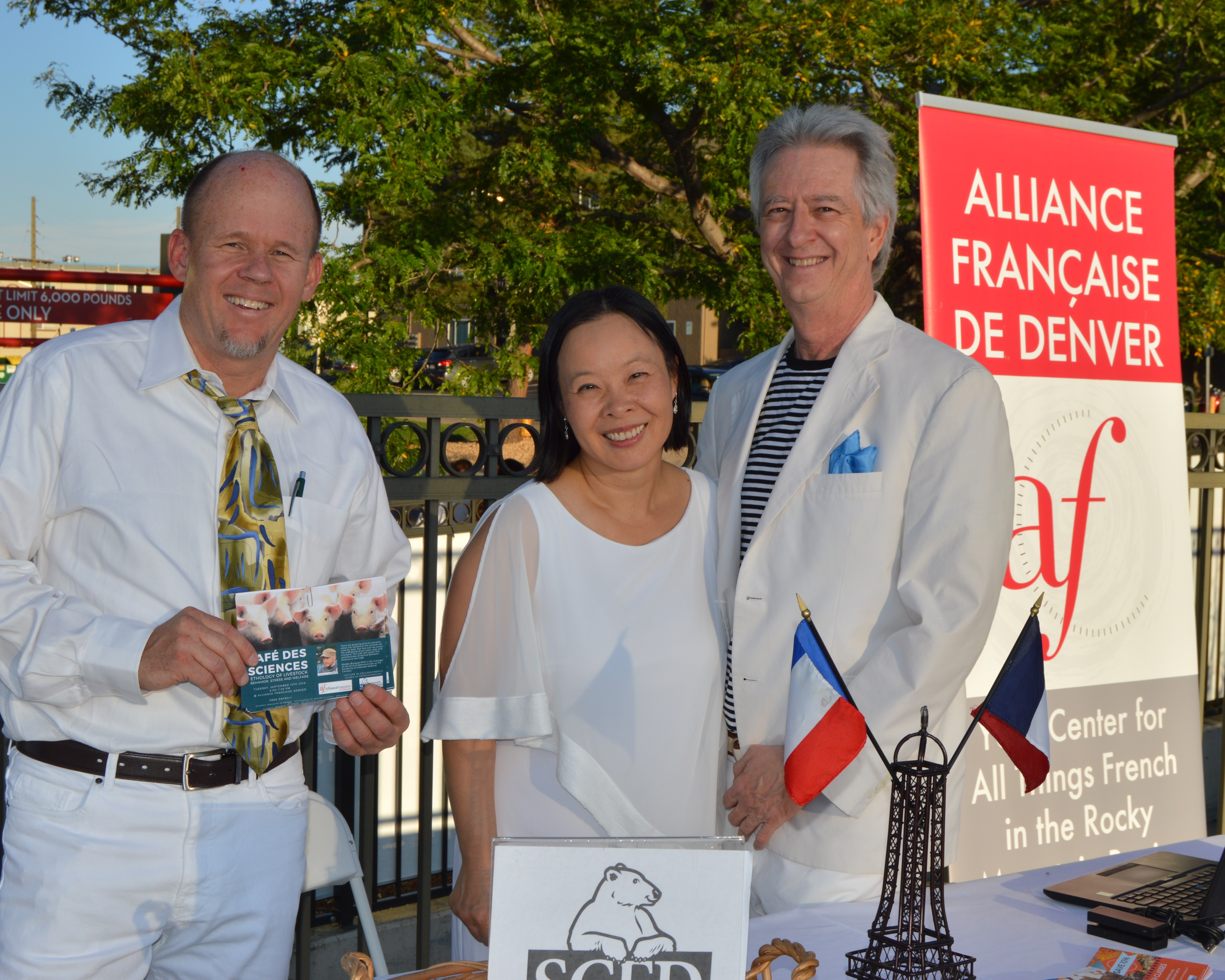 Alliance Française de Denver representatives (l to r): Chris Poulet ...