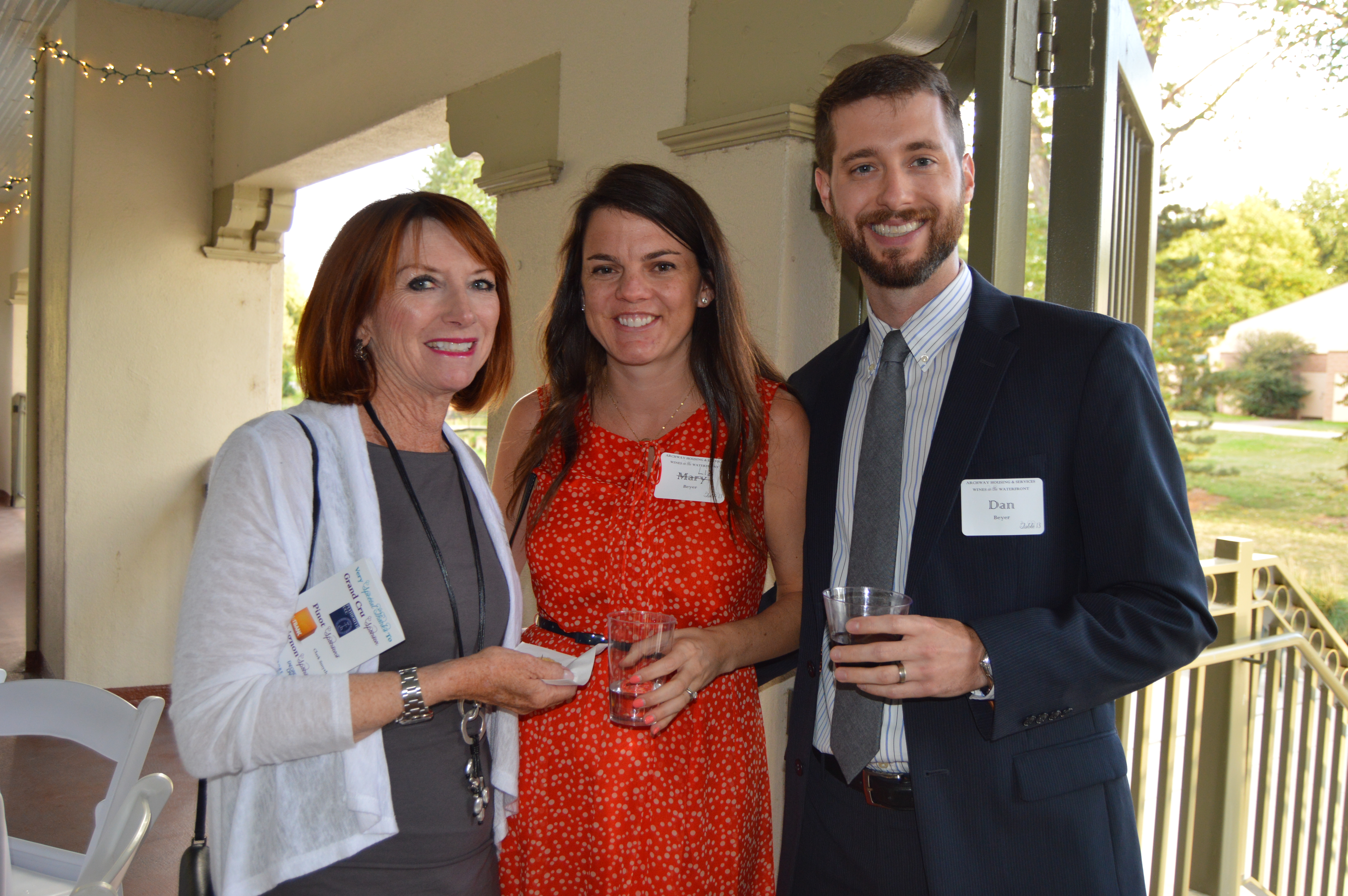 (l to r): Kathleen Huggins, with Liz and Dan Beyer