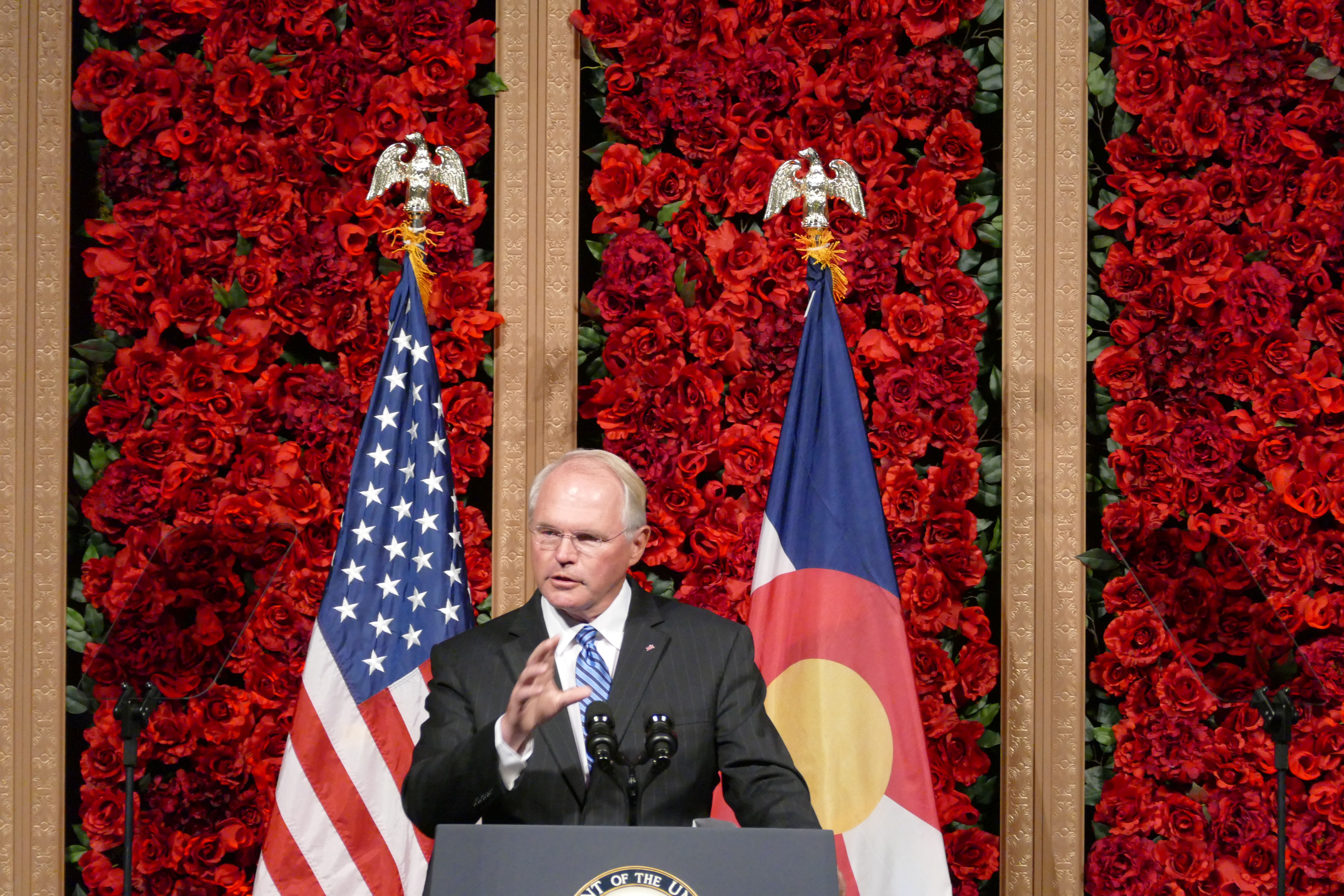 Ambassador Christopher Hill (Ret.) makes a point