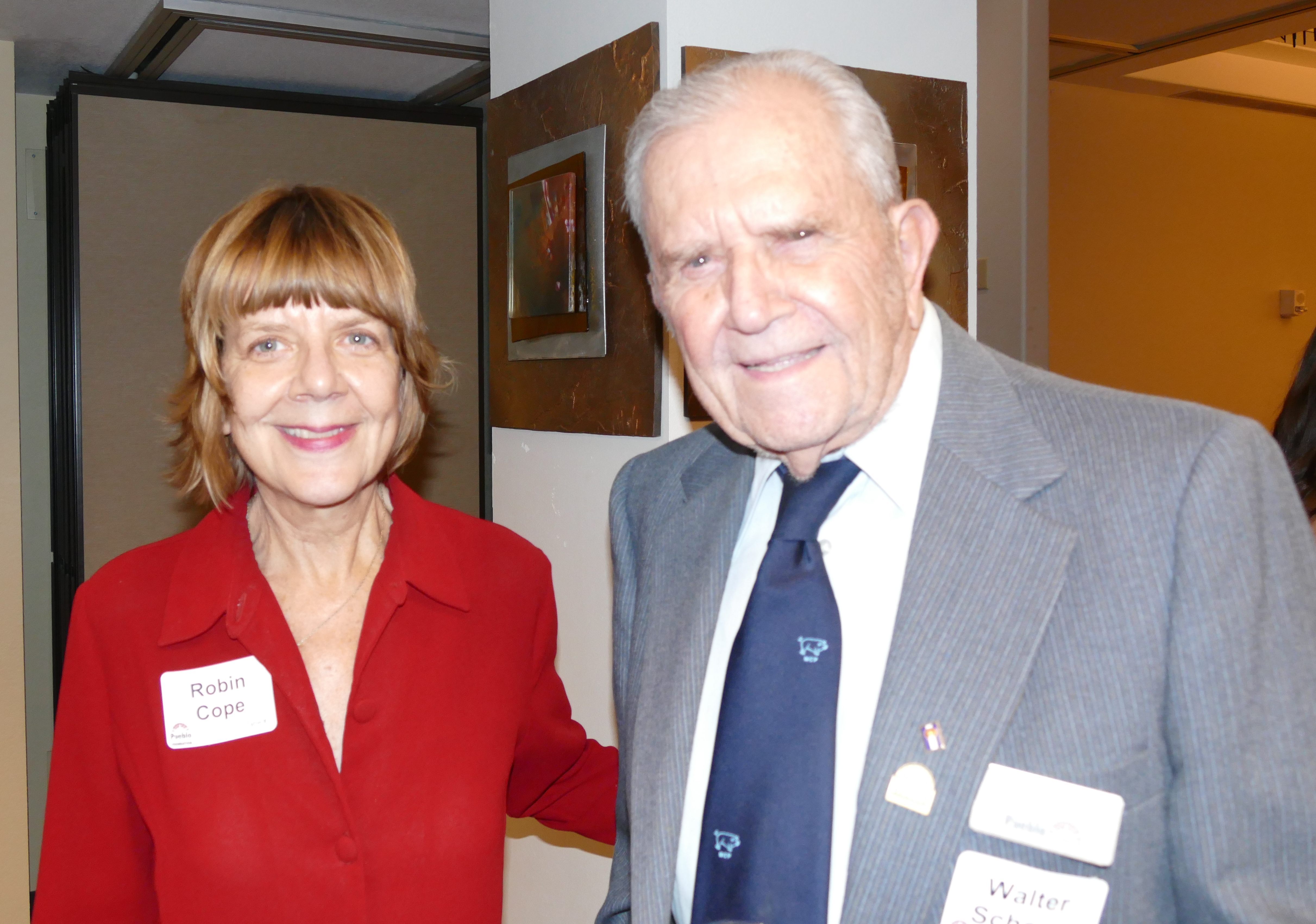 Robin Cope and board member Walter Schepp