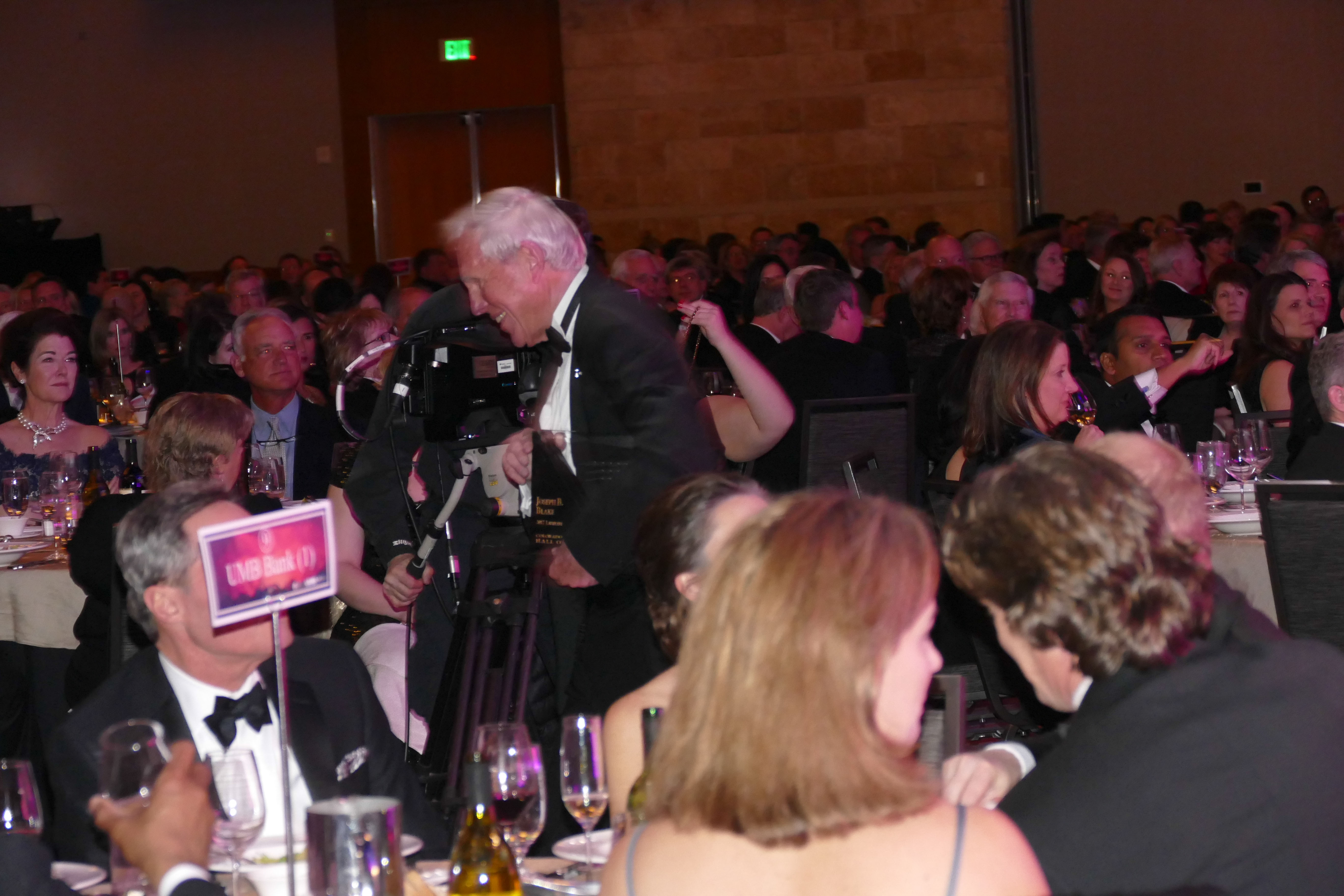 Joe Blake leaves the stage with his award