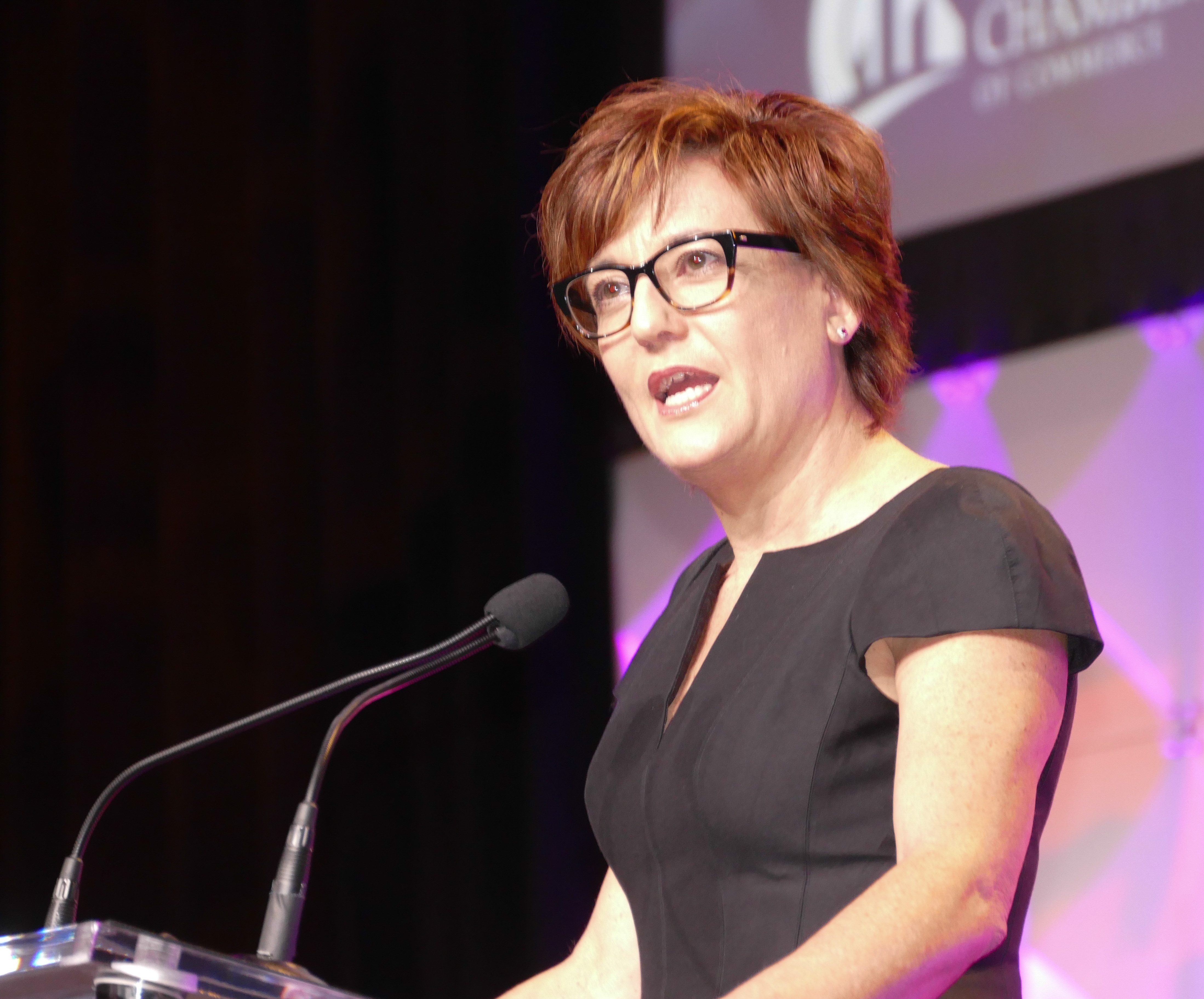 Kelly Brough makes a point