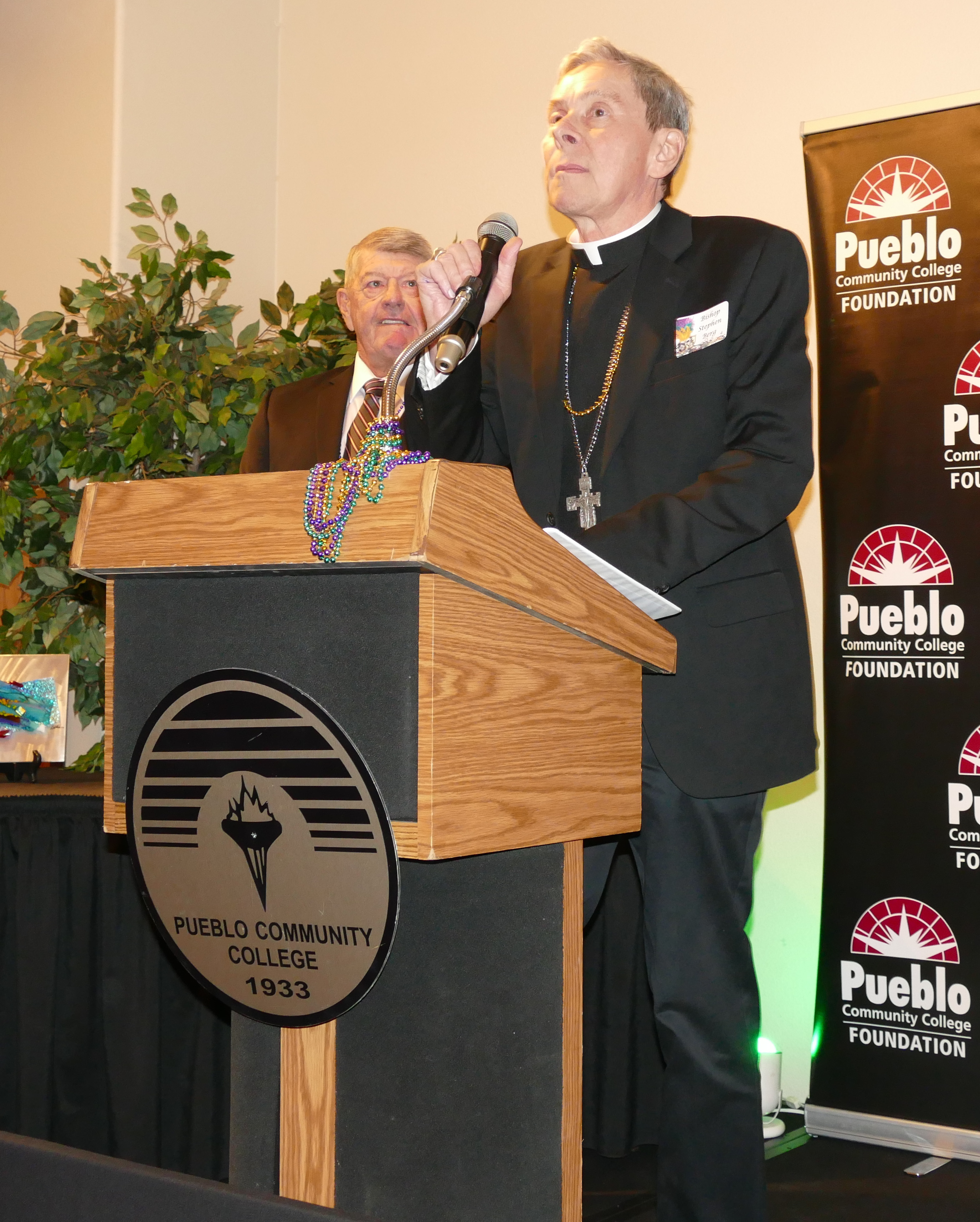 The Most Reverend Bishop Steven Berg delivers the invocation