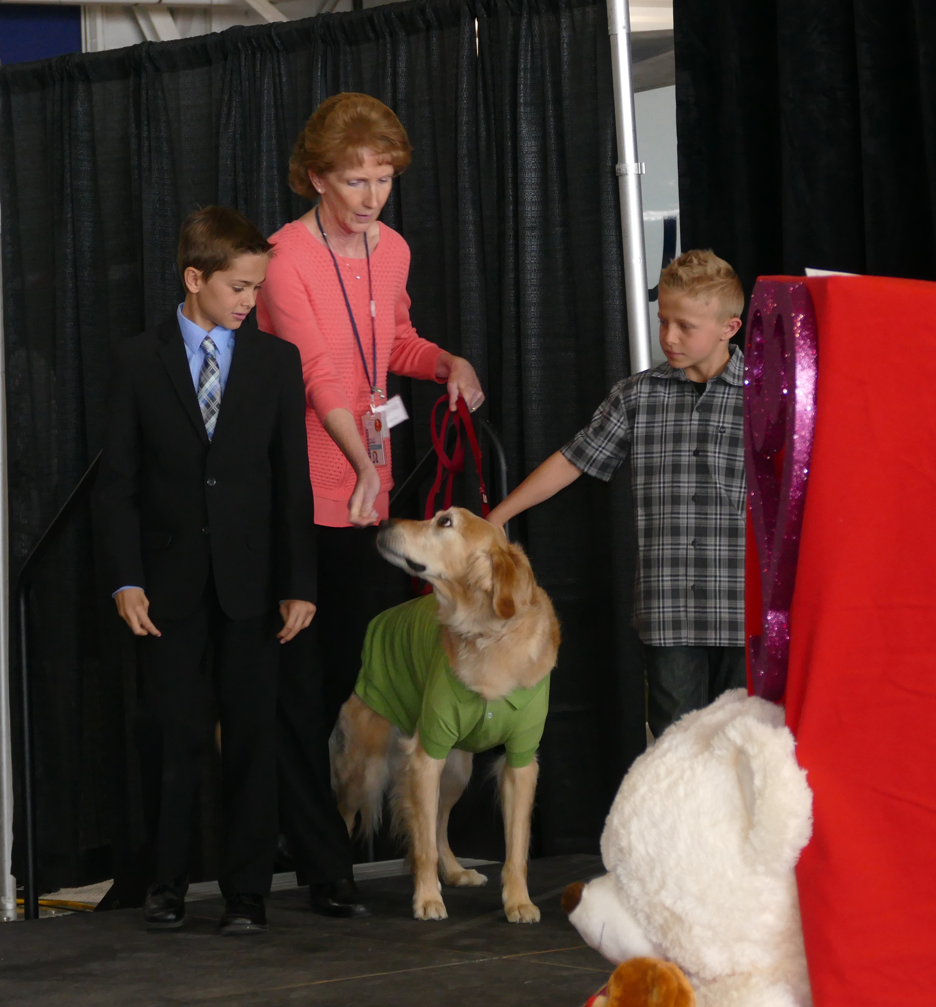 Ryan, Cam Conner, Darby Kelly and dog Cormac take the stage