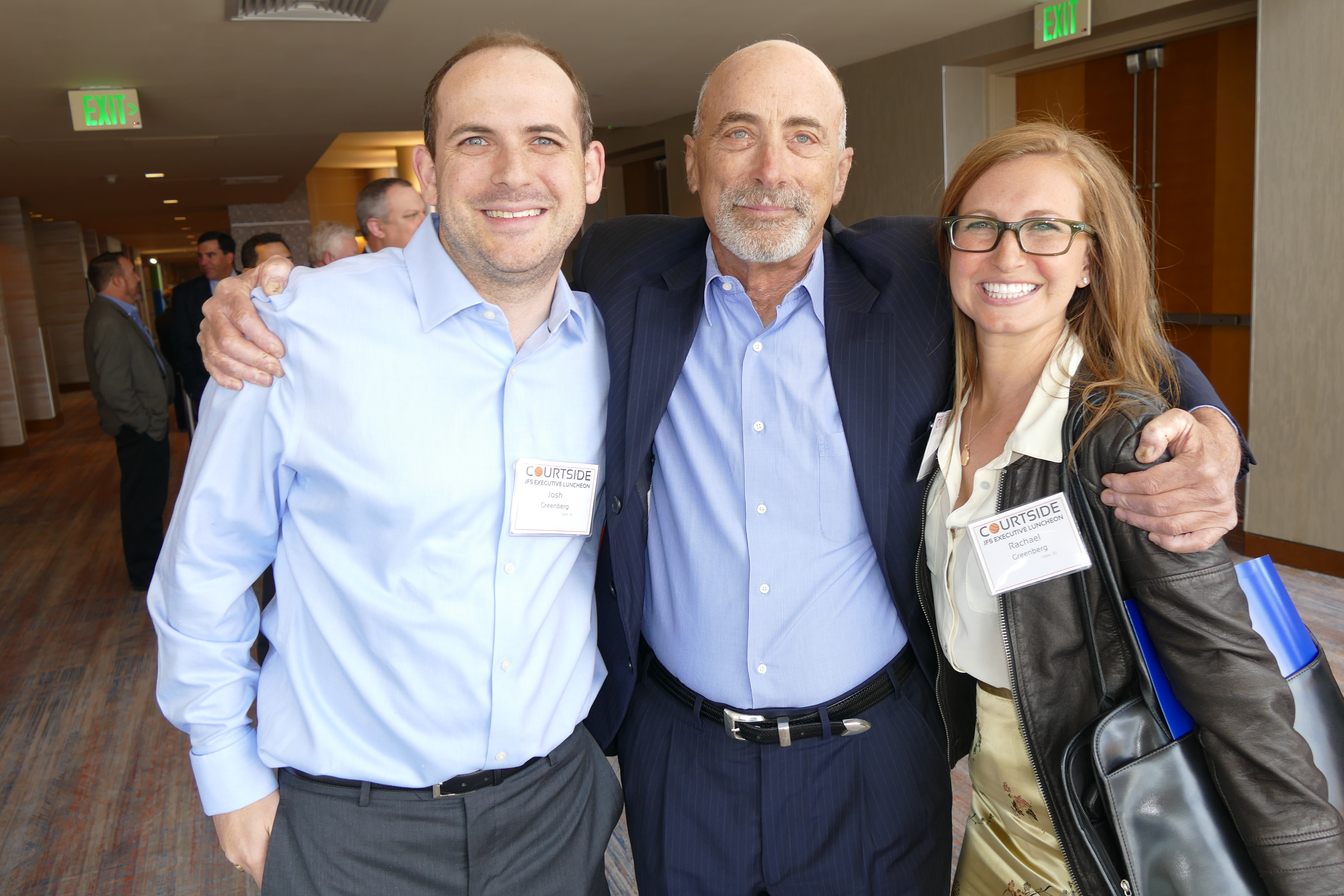 Josh Greenberg, left, Steven Howard, Josh's sister Rachael Greenberg