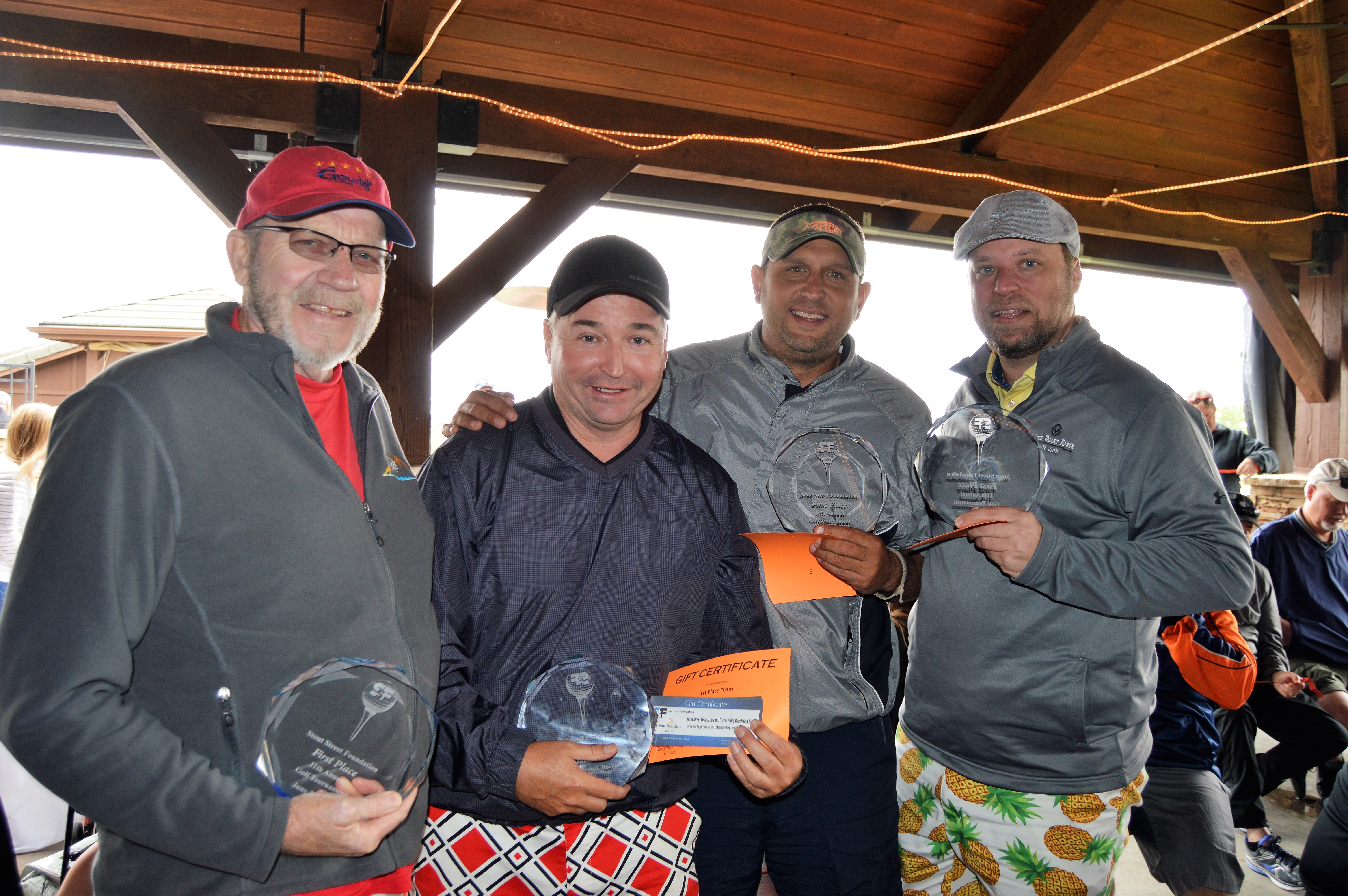 First-place golf team (l to r): Keith Bradley, Duke Rumely, Charlie ...