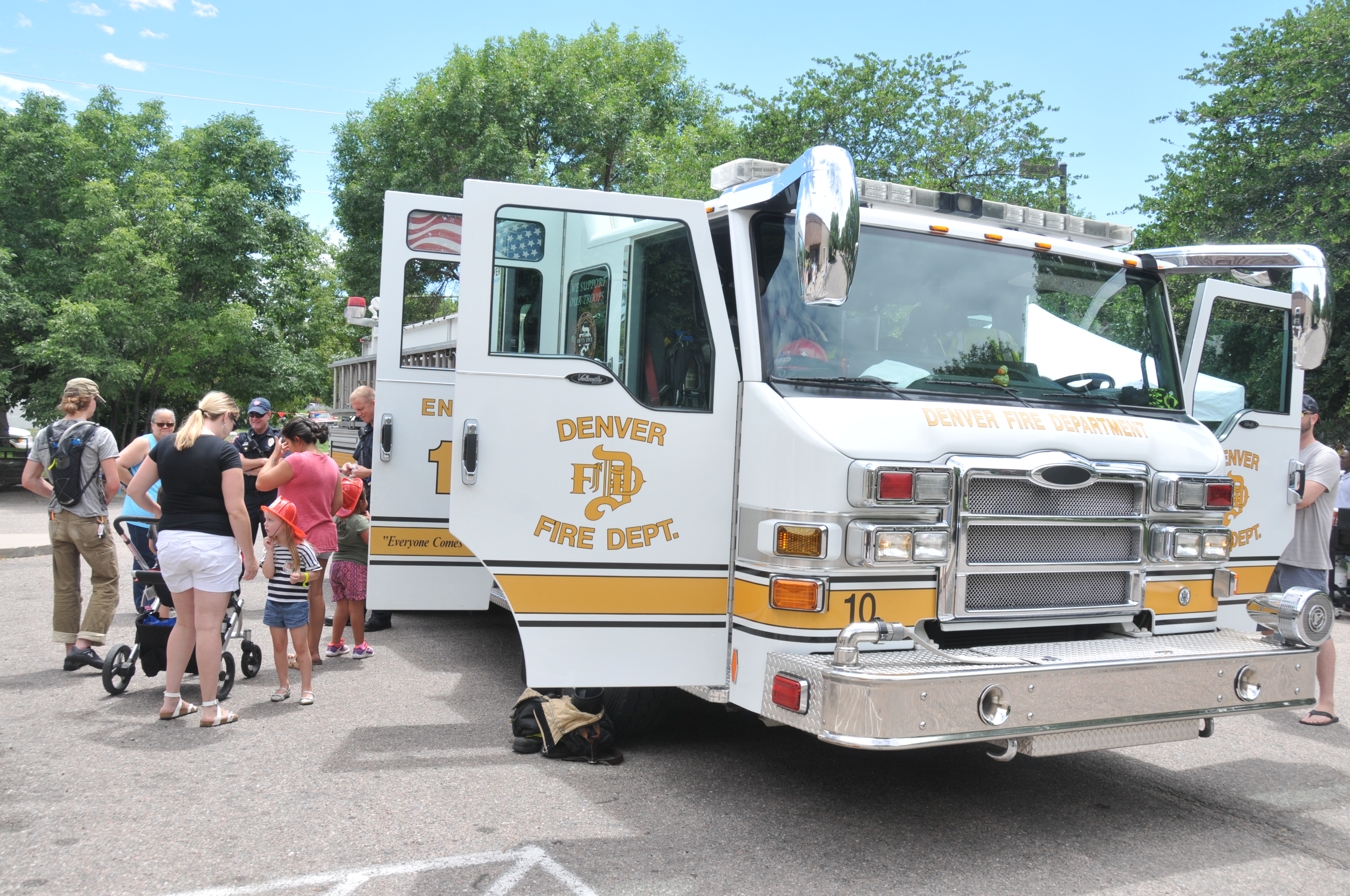Denver Fire Dept's Engine No. 10 visited with one of their fire trucks