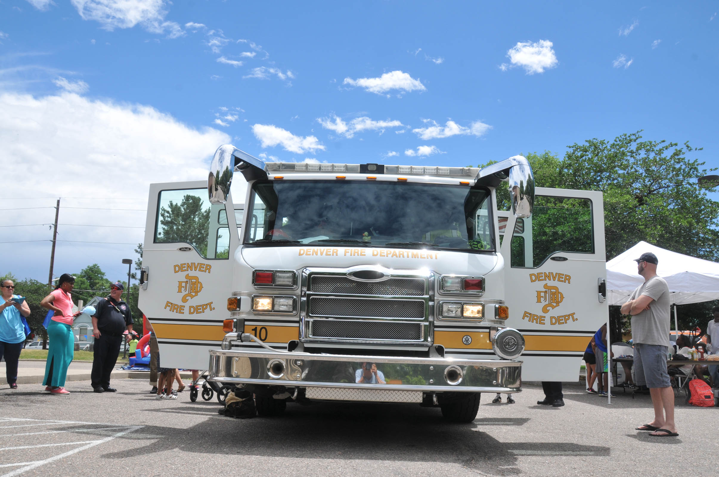 A fire truck from Denver Fire Dept.'s Engine No. 10