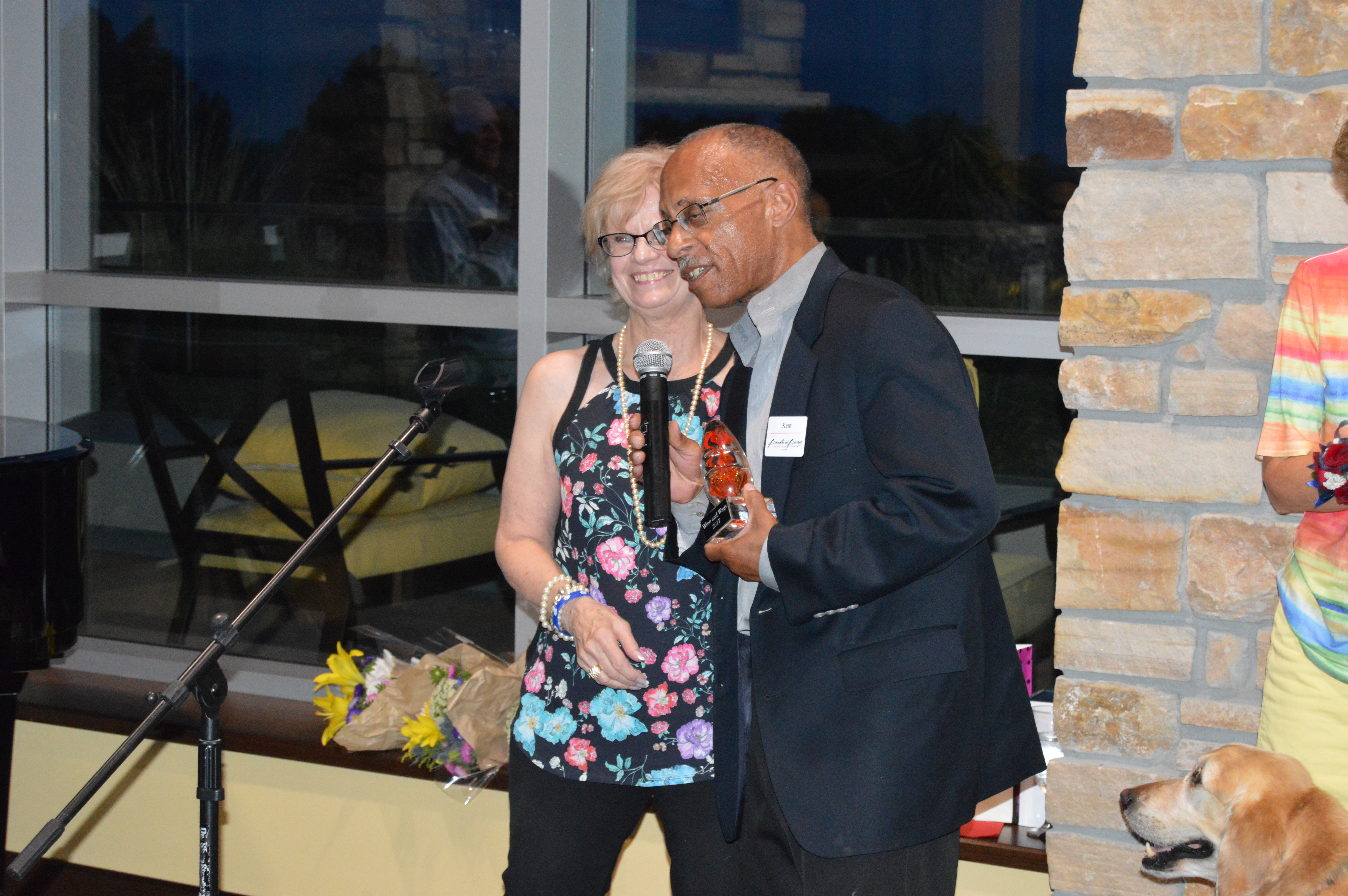 Lyn Schaffer recognizes Kent Bowers, of Biscuits and Berries