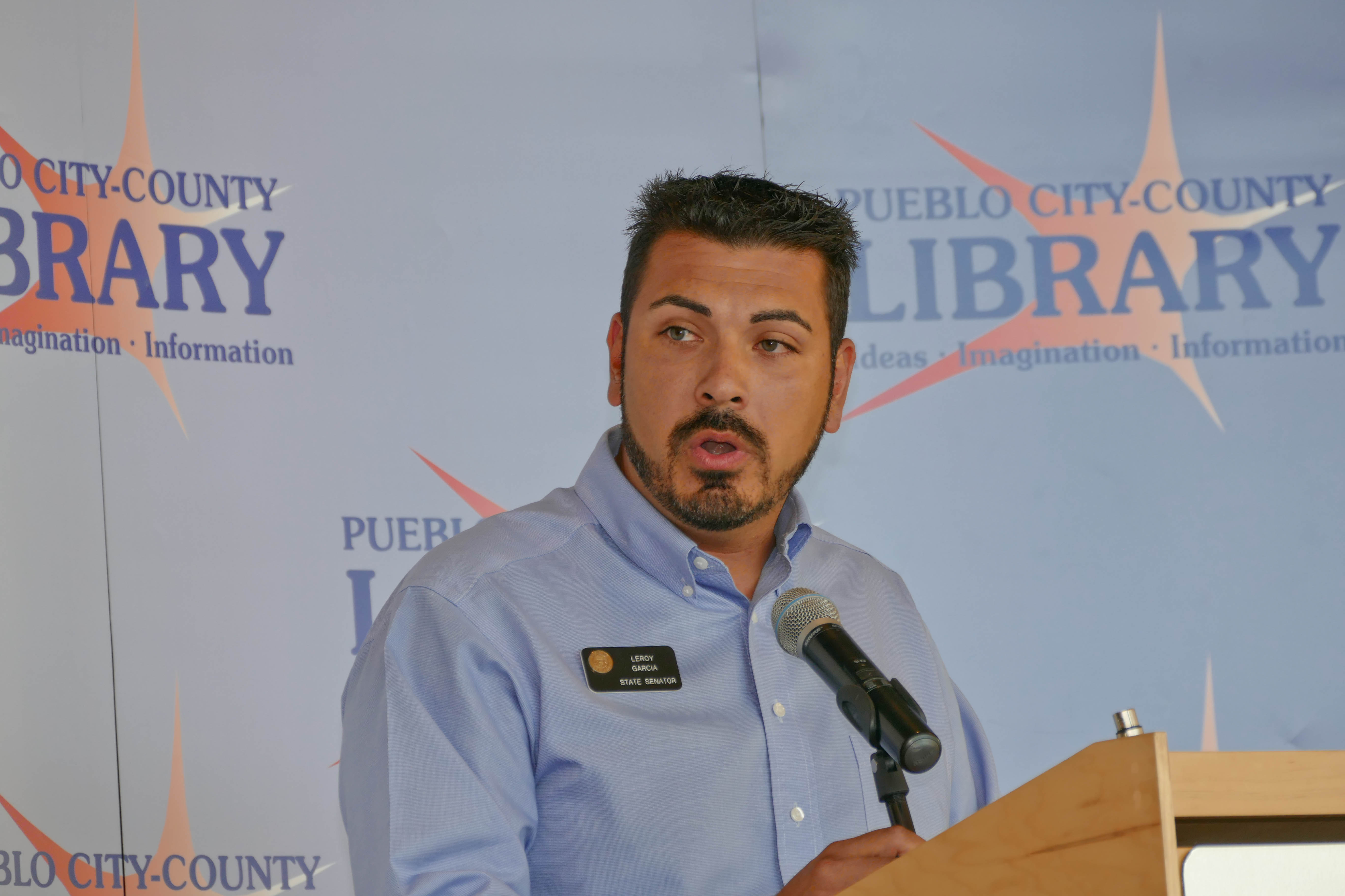 Senator Leroy Garcia says a few words of welcome