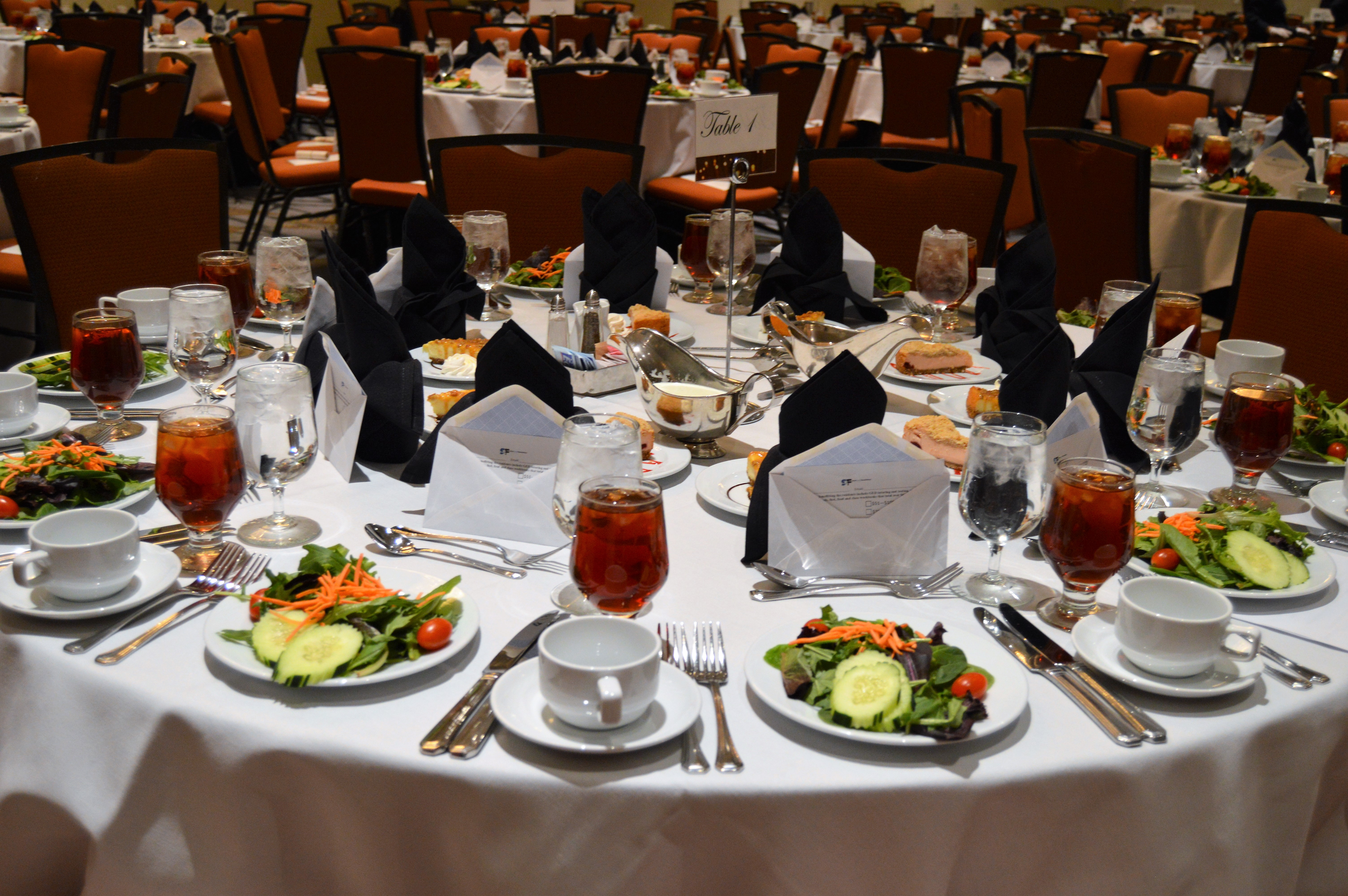 Tables are set for 220.