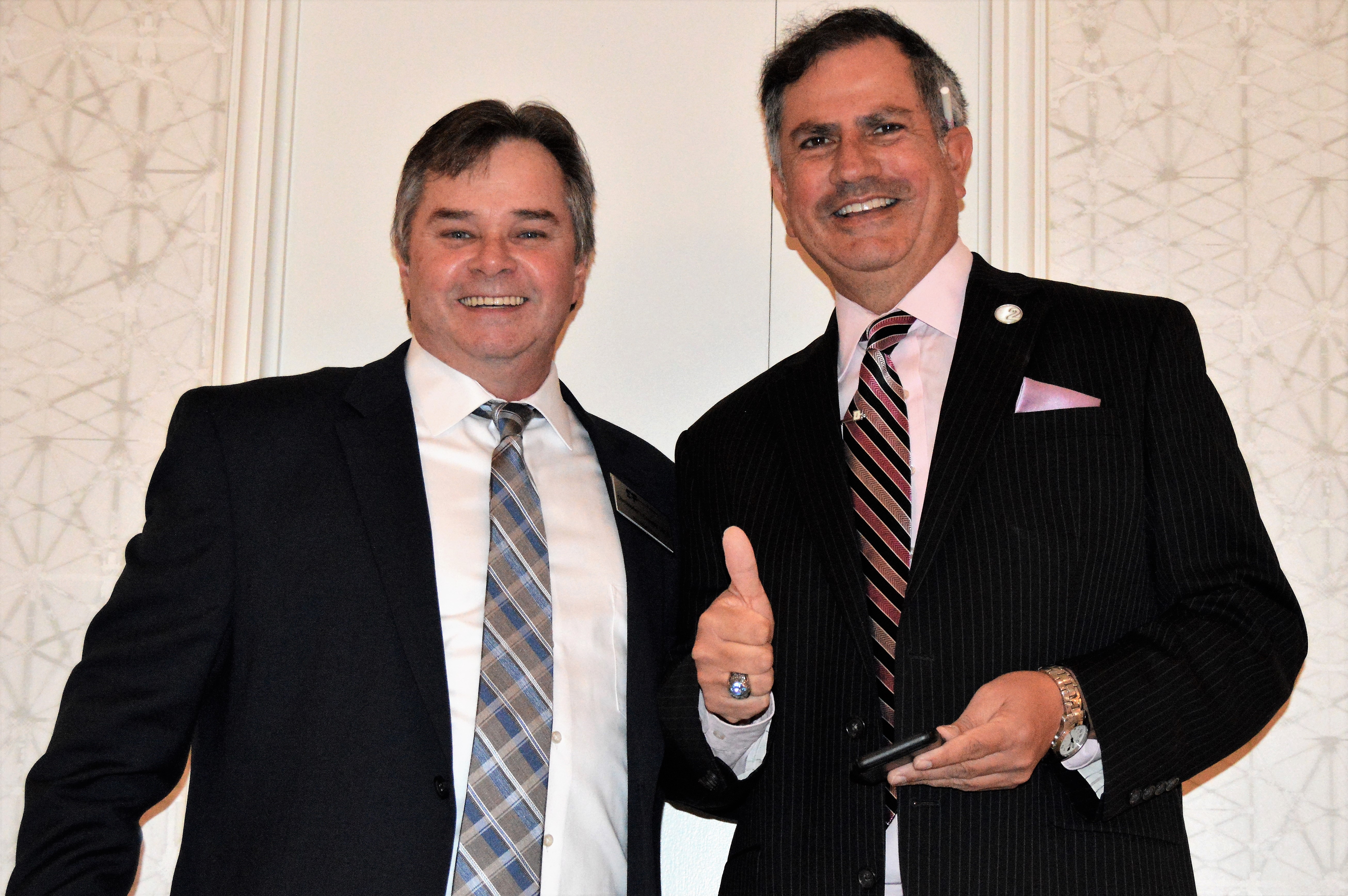 SSF president/CEO Christopher Conway (left), with emcee and TV news ...