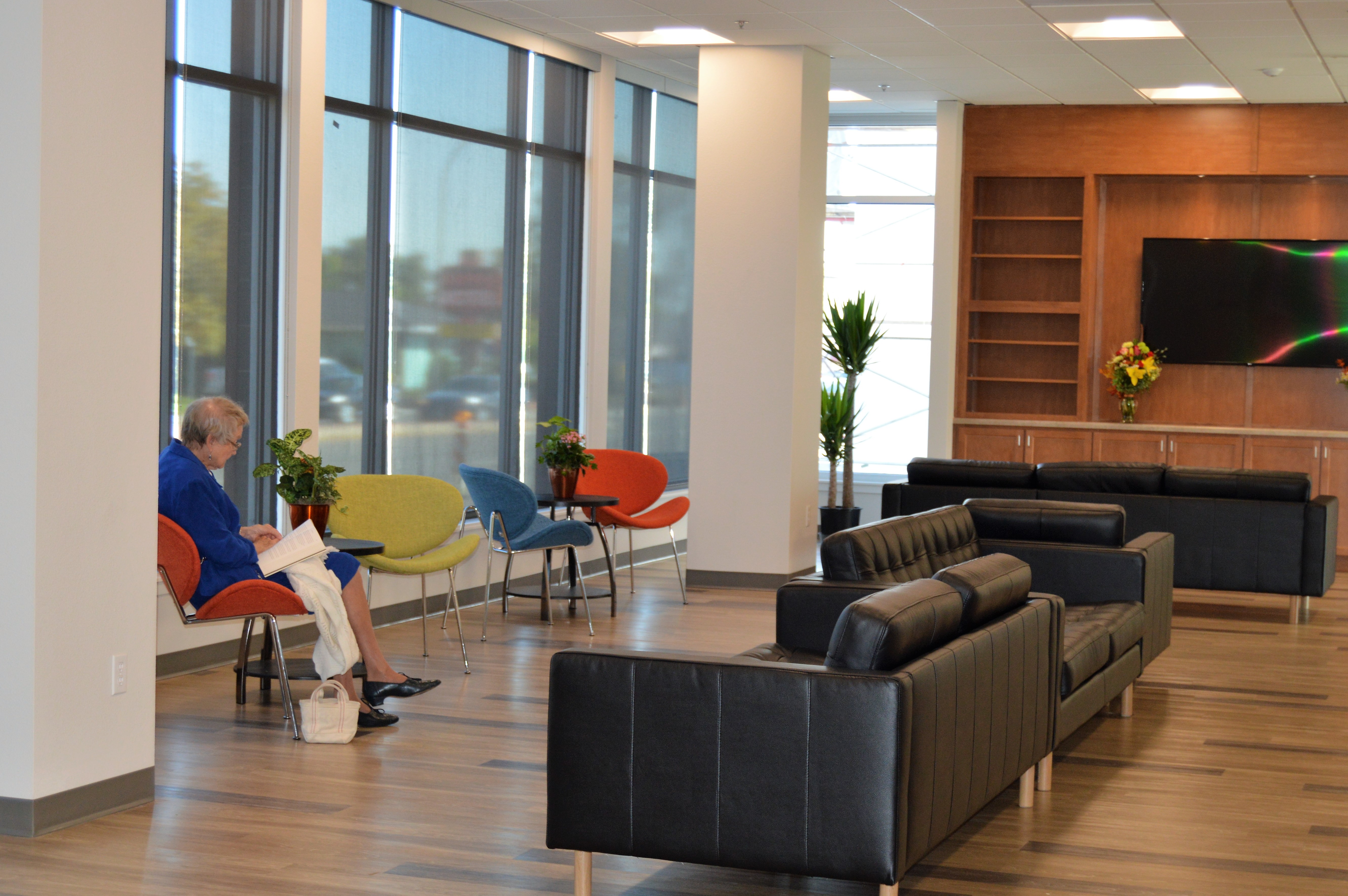 The sparkling interior of the 40 West Residences great room.