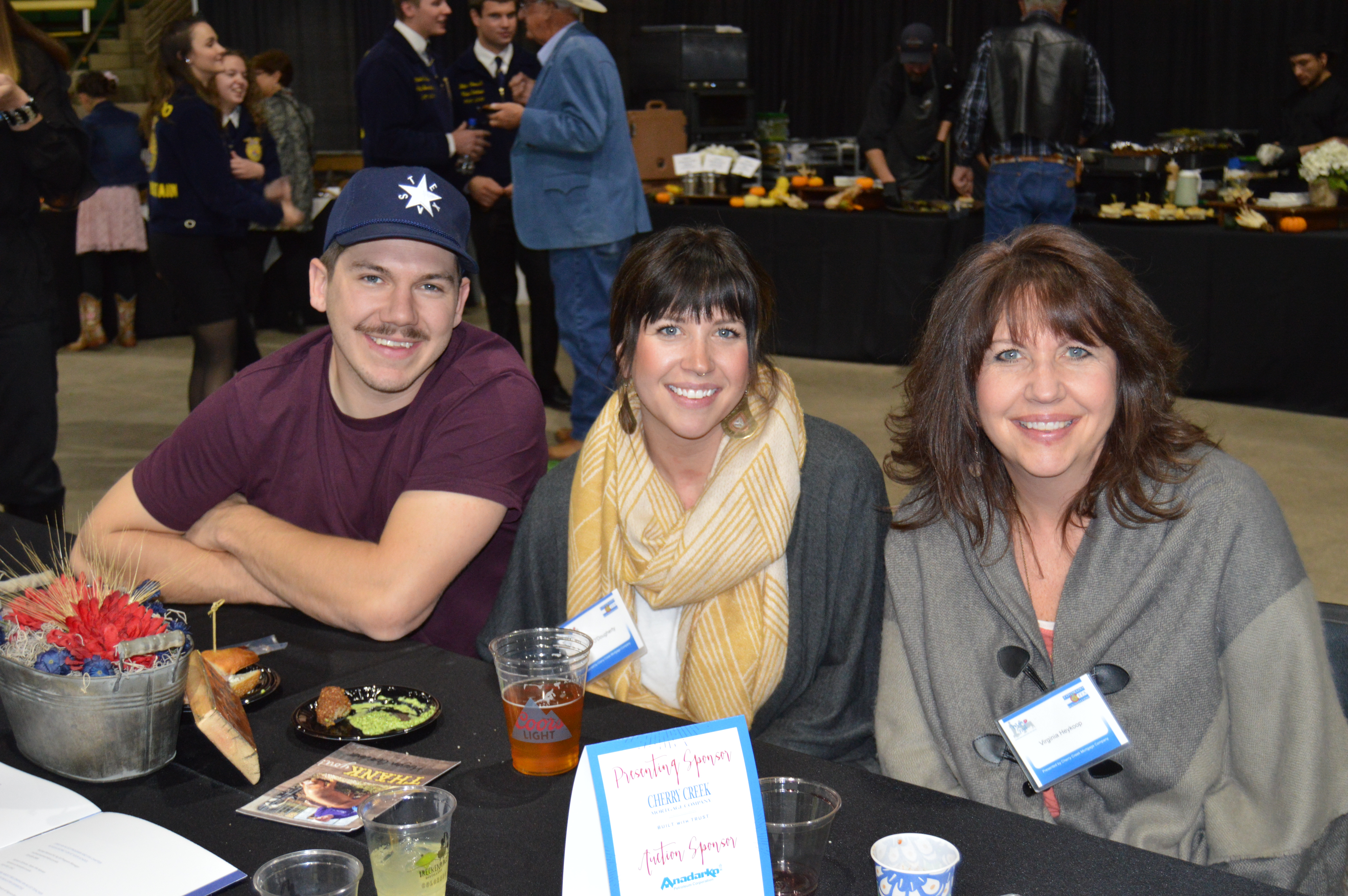 Aaron and Jordan O'Dougherty, with Virginia Hoykob (right)
