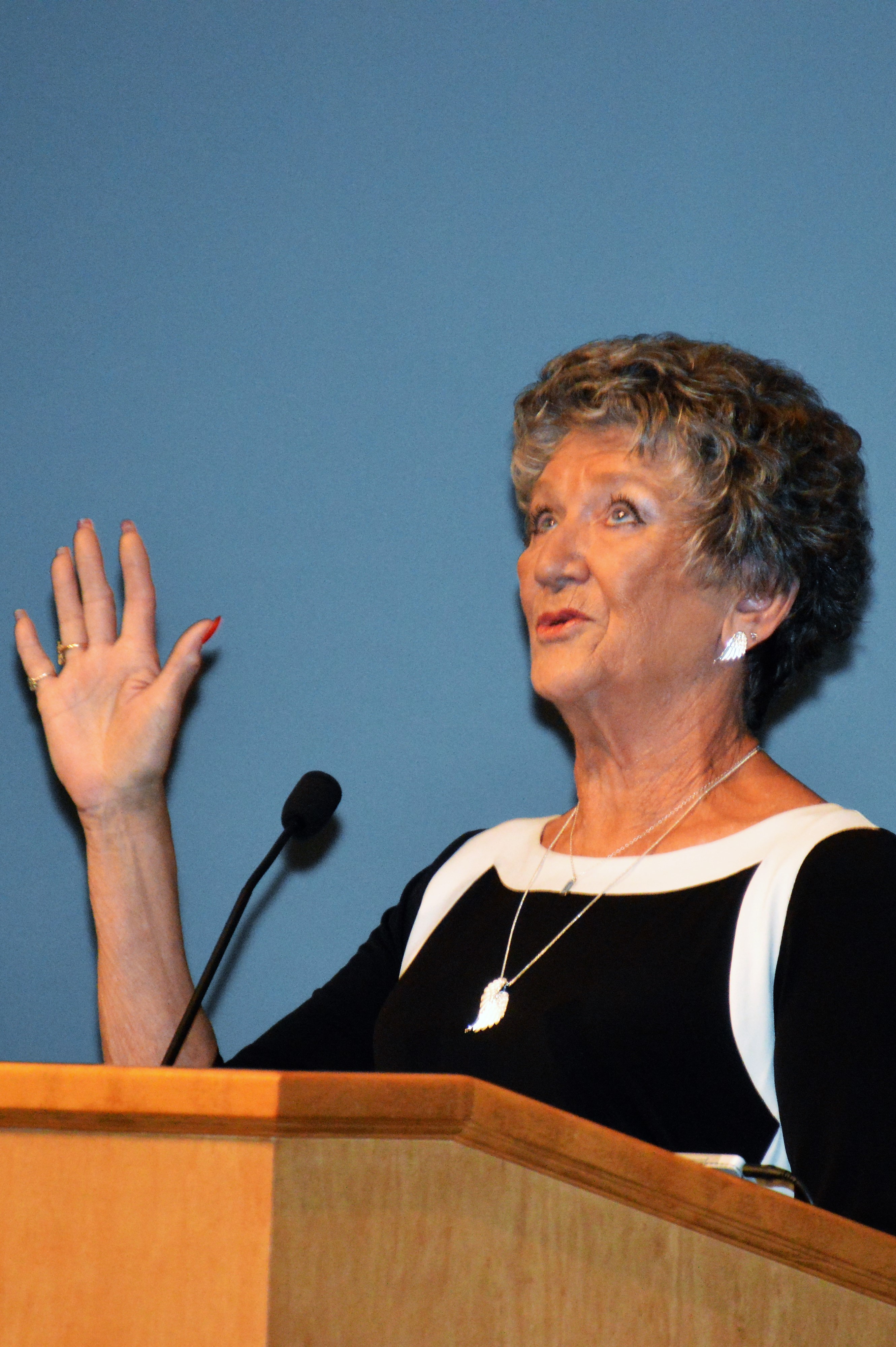 An emotional talk by pancreatic cancer survivor Pam Hafemann