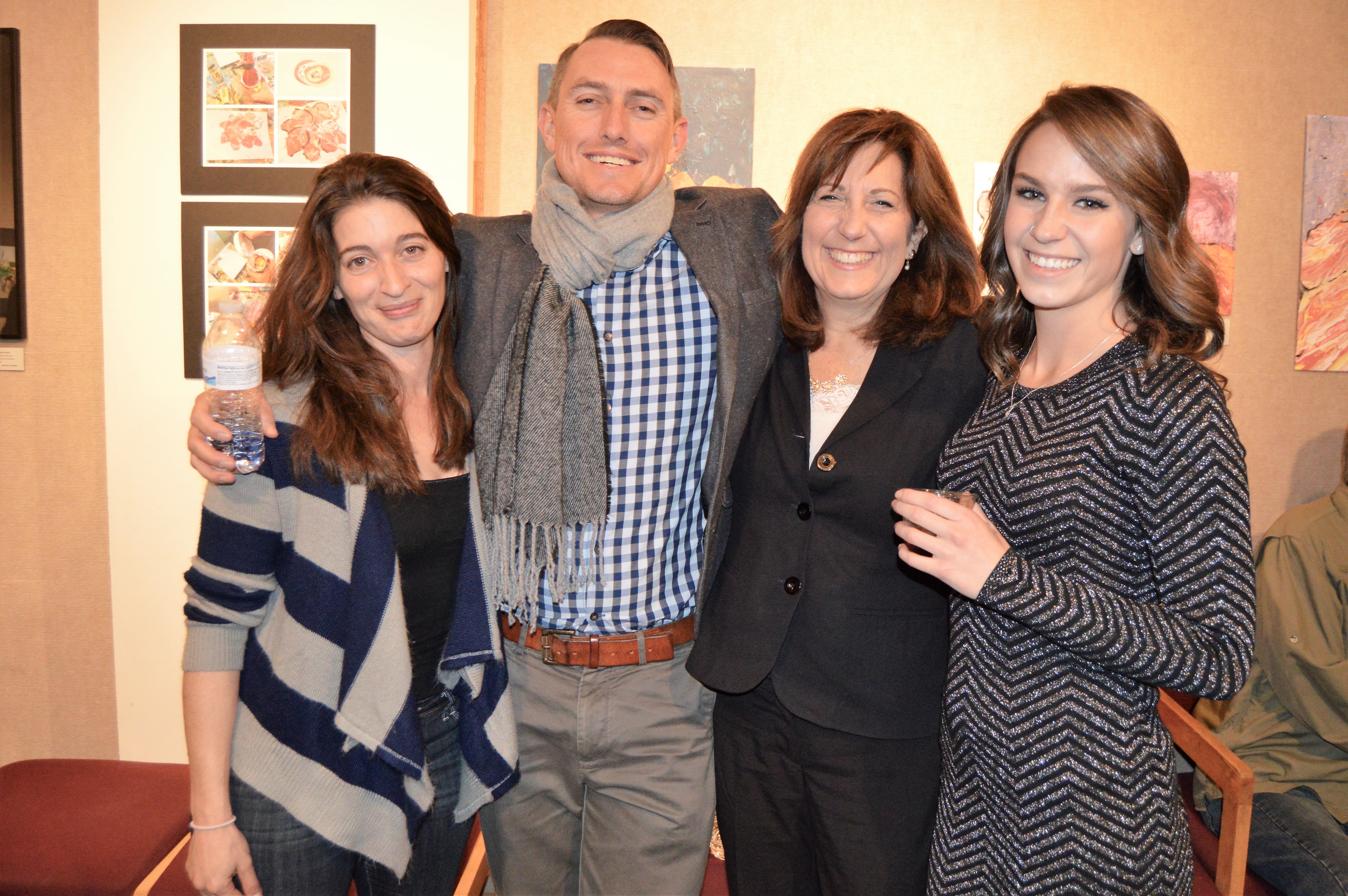 (l to r): Nancy Wyllie, Andrew Atchley, and Joyce Modrak and Morgan Modrak