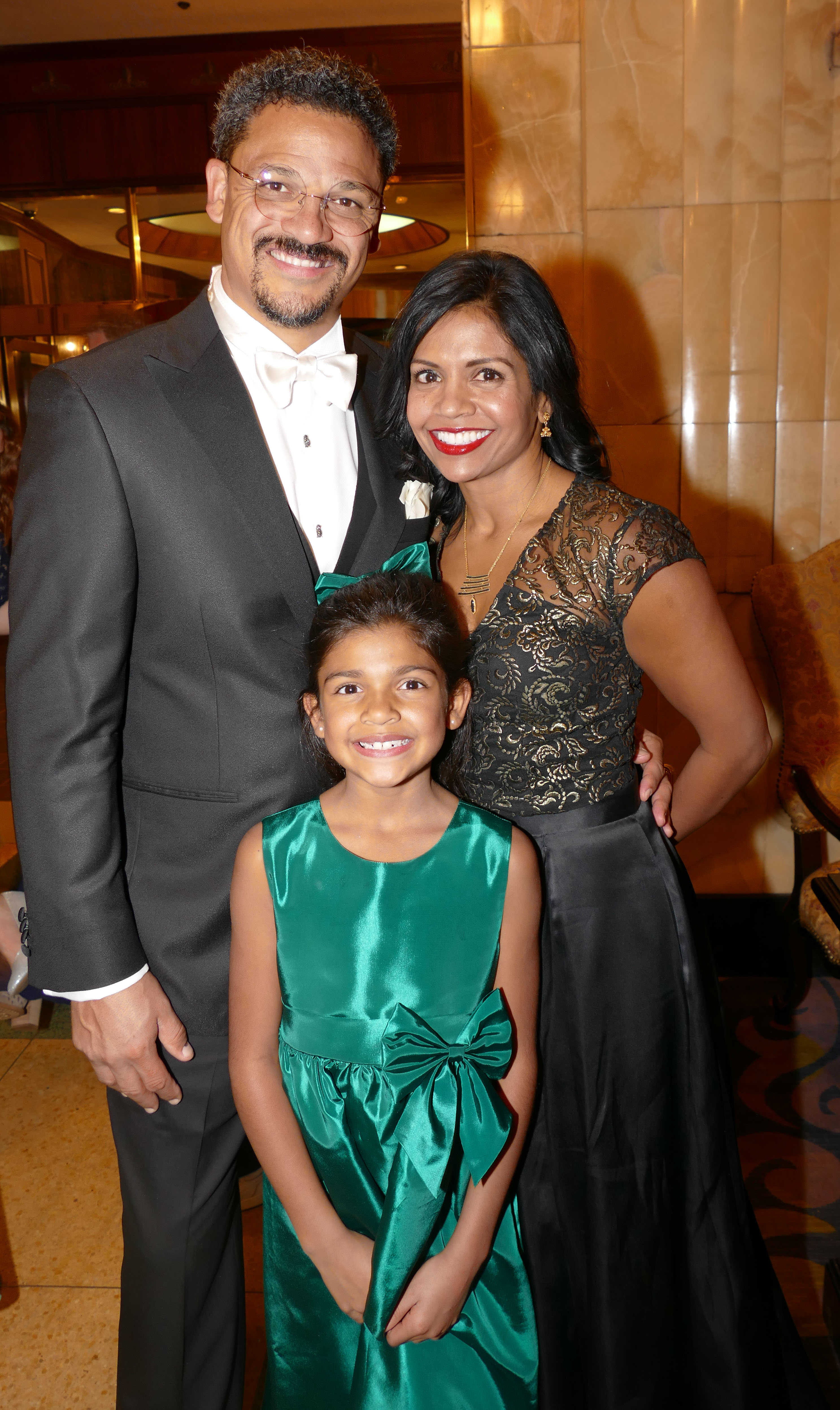 Matthew and Priya Burkett with Sugarplum alum Brielle