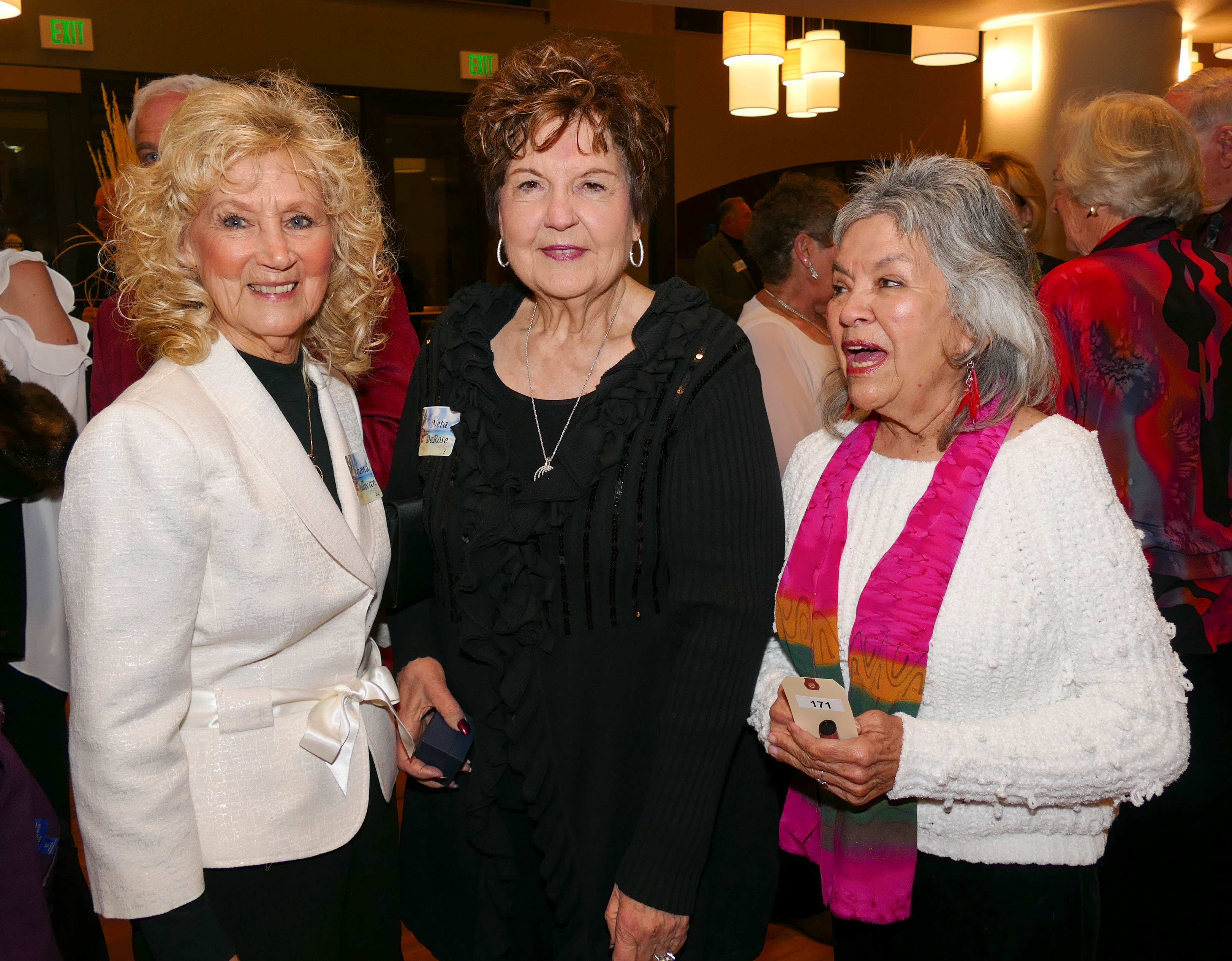 Wynona Sullivan, left, Neta DeRose (HOF '15), board member Carla Barela