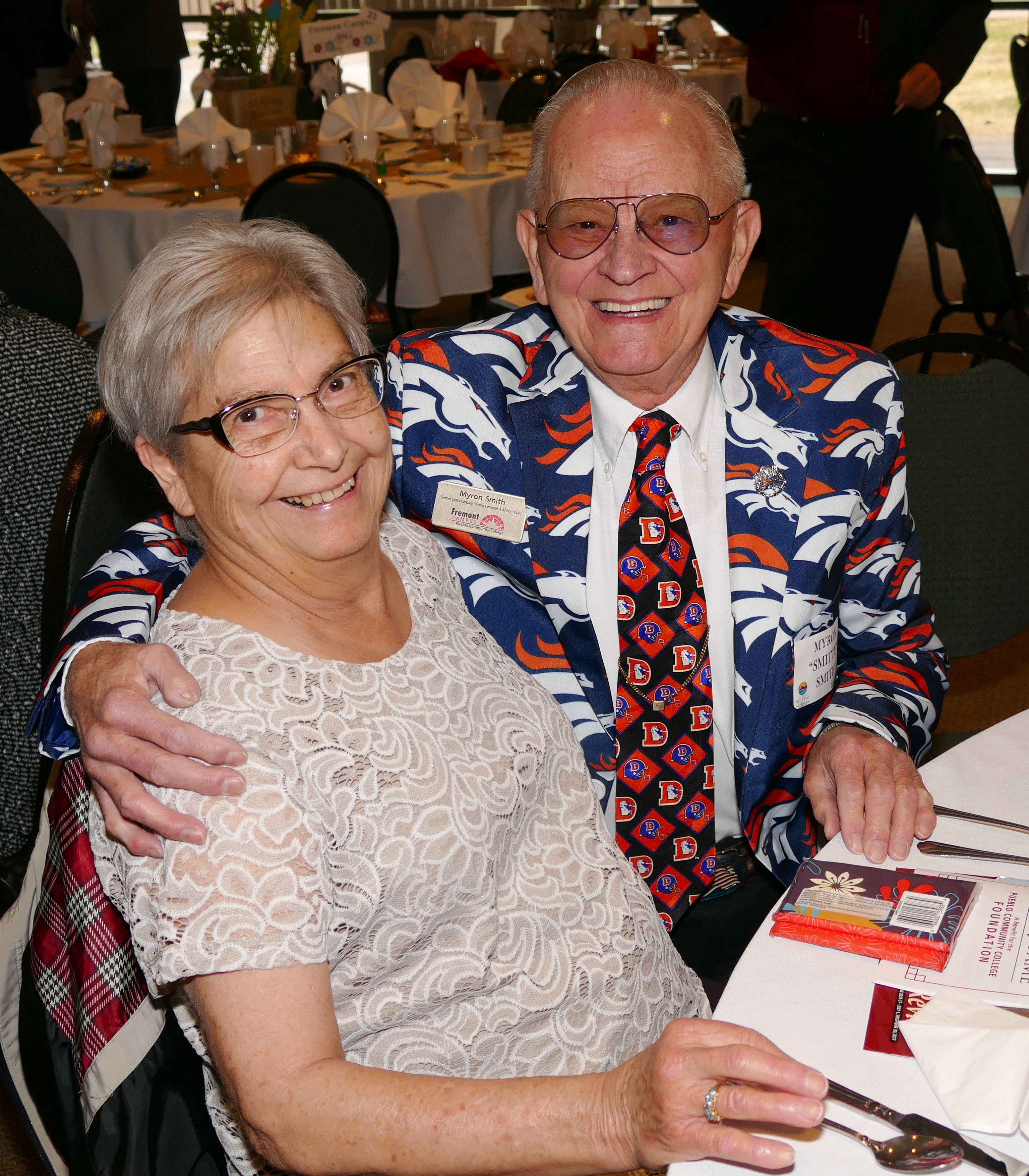 Antionette and Myron "Smitty" Smith, showing off his stylish Broncos ...