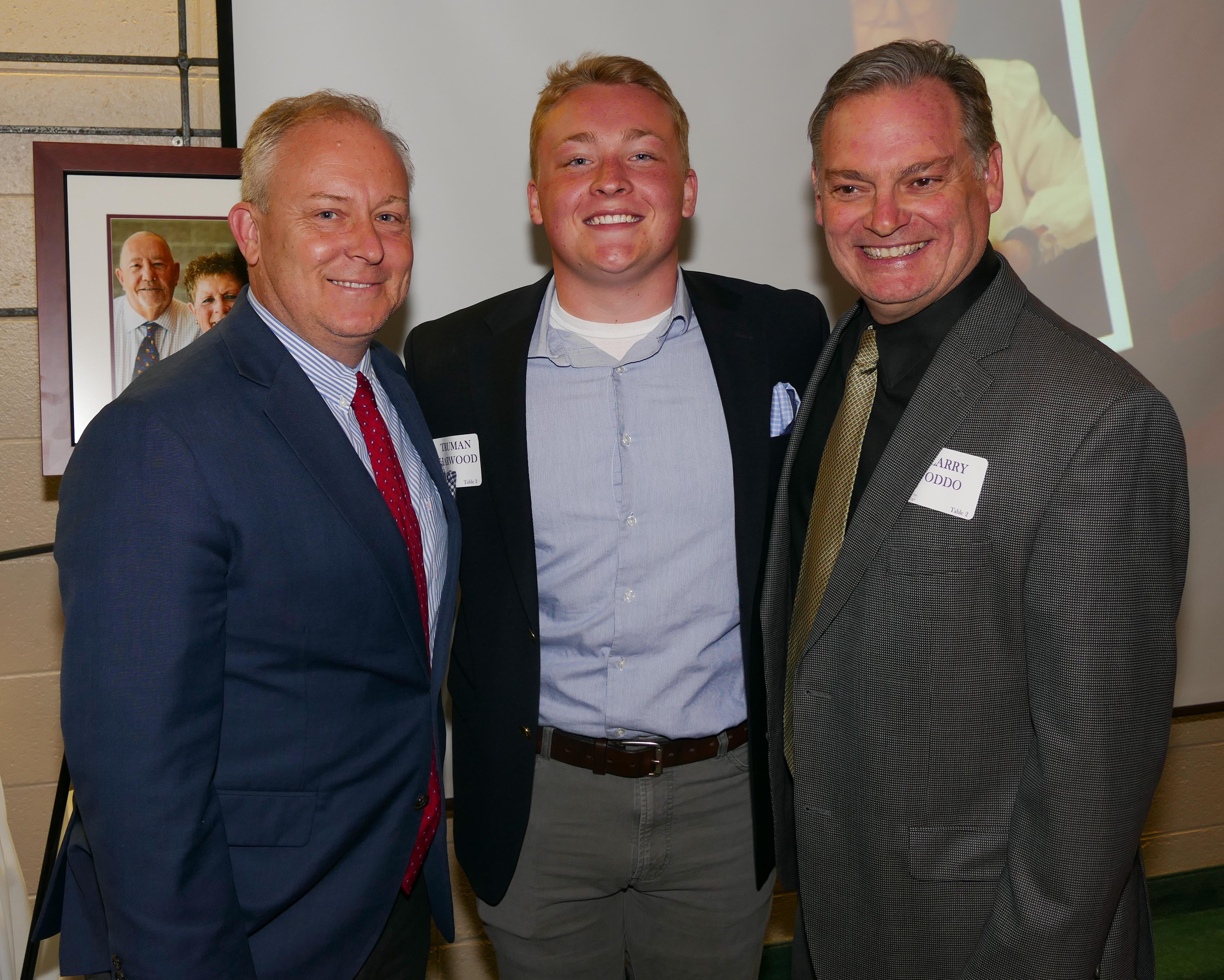 Lloyd Harwood, left, Truman Harwood and Larry Oddo (2016 inductee)