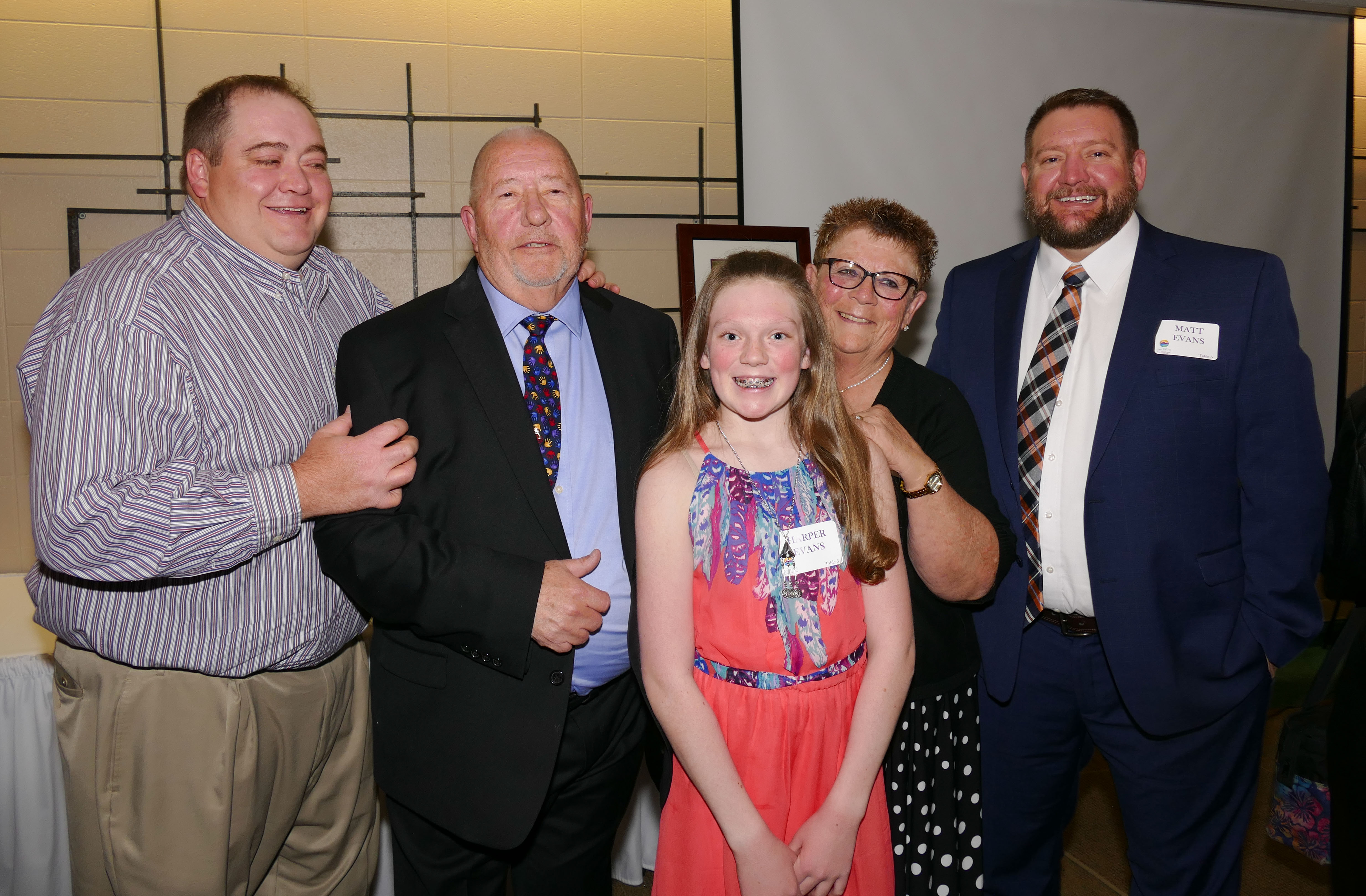 Aaron Evans, John Evans, Harper Evans, Mary Kay Evans, Matt Evans