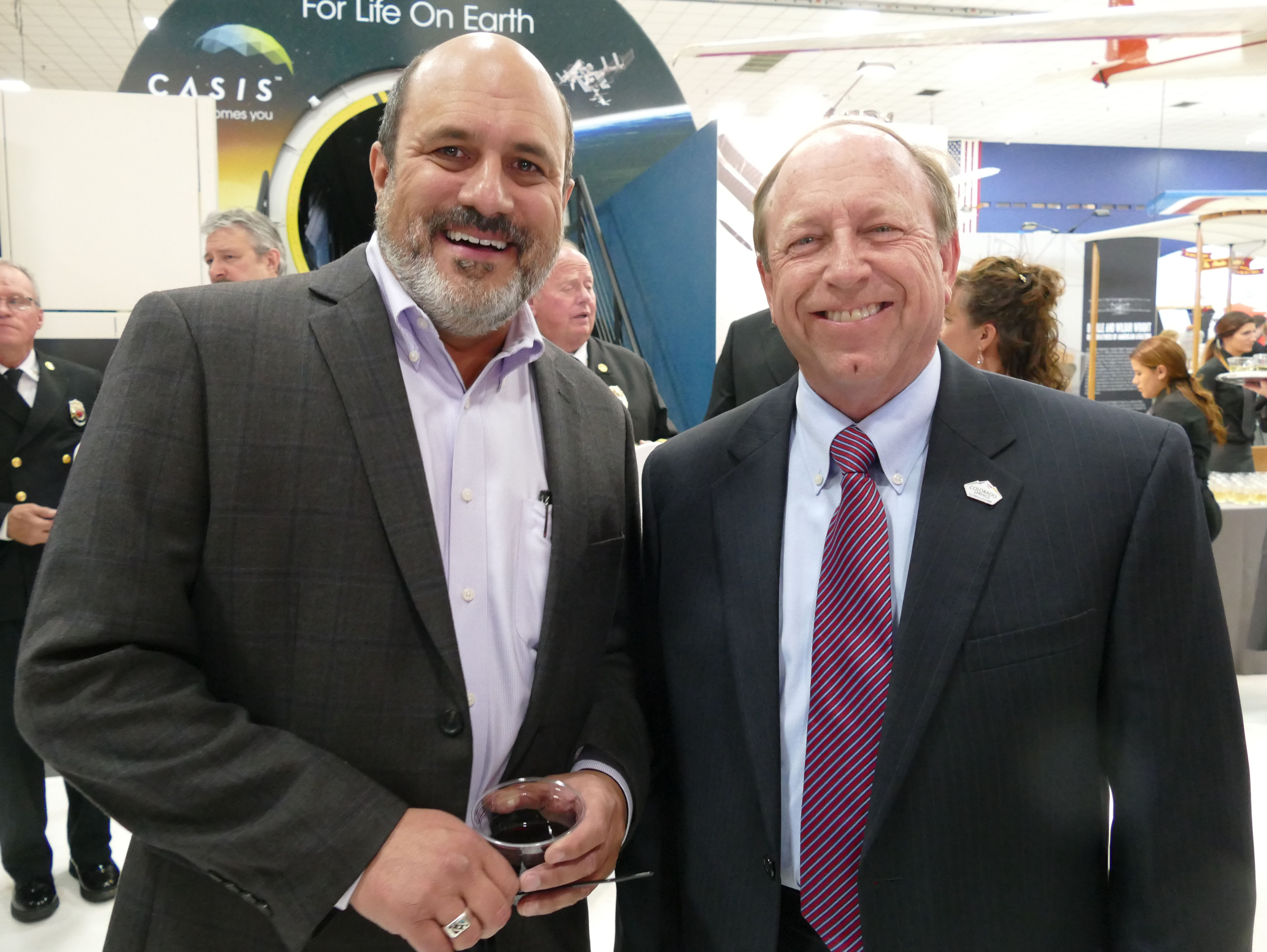 Jon Caldara, left, and Colorado Springs Mayor John Suthers